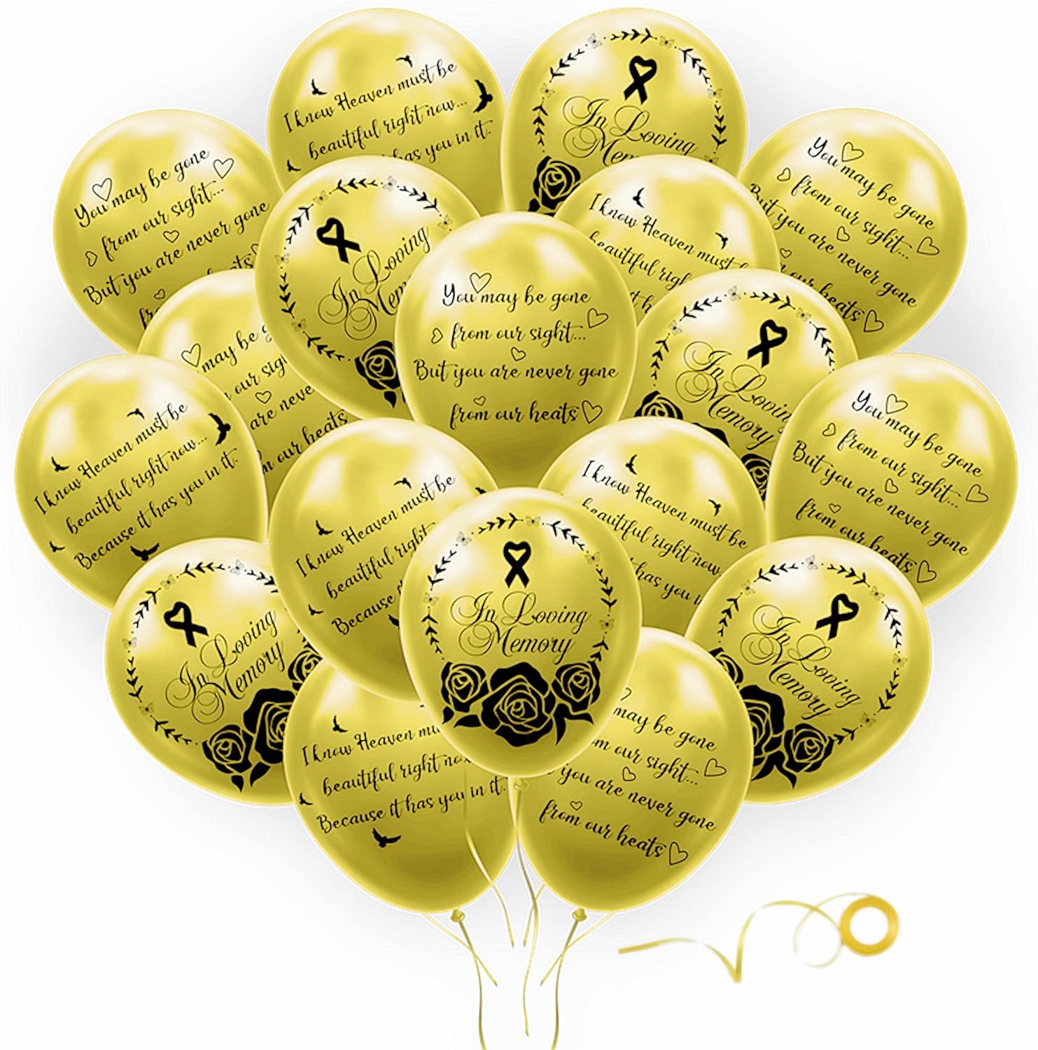 Amazon.com: 18Pcs Bereavement Memorial Latex Balloons Funeral ...