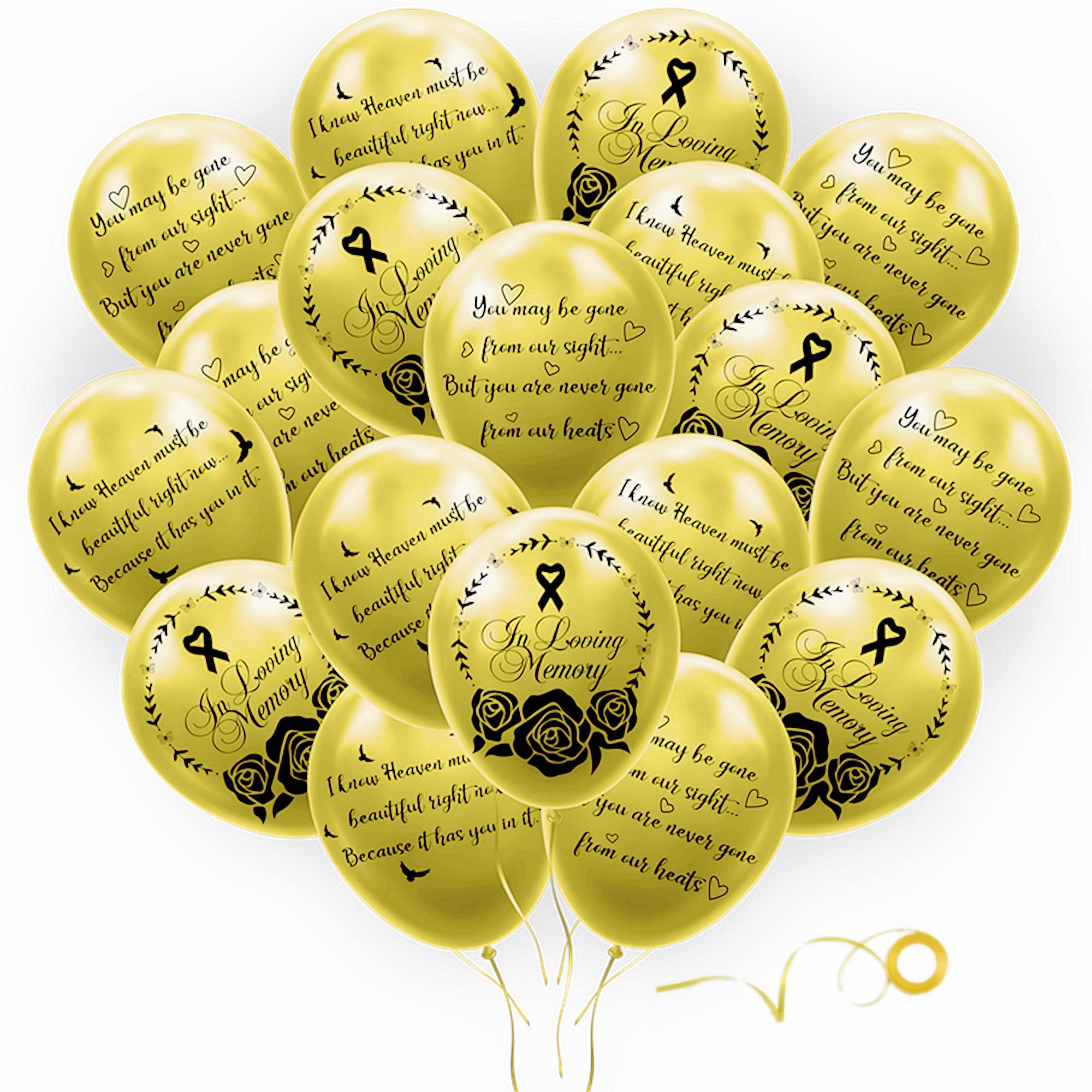 18Pcs Bereavement Memorial Latex Balloons Funeral Remembrance Balloons ...
