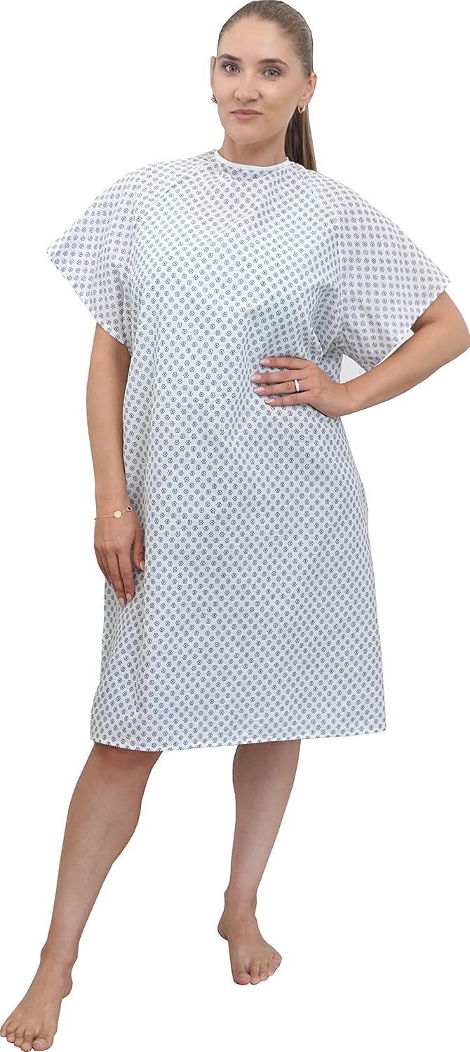 Amazon.com: 12 Pack - White Hospital Gown with Back Tie/Hospital ...