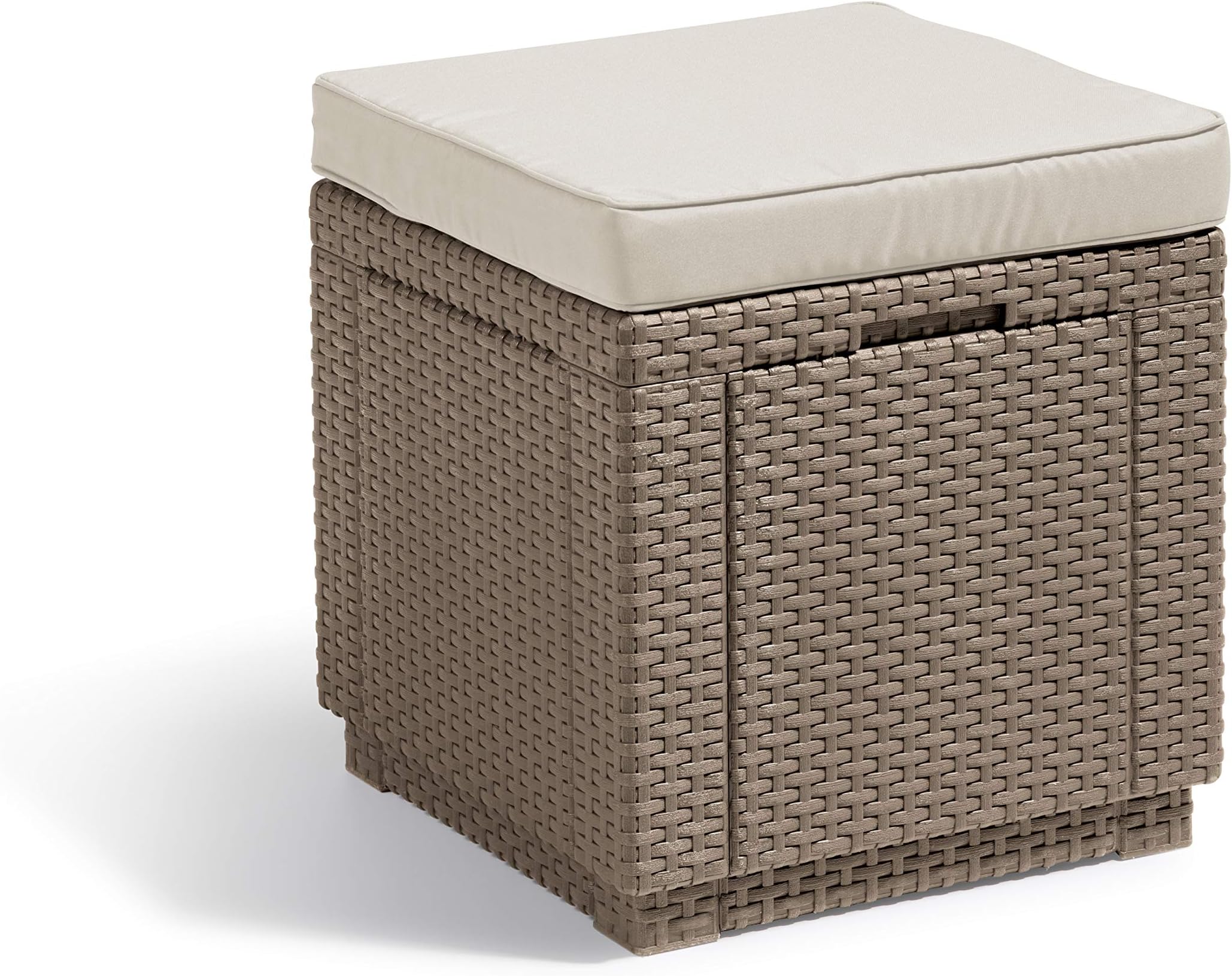 Keter Allibert Cube Outdoor Garden Furniture Storage Seat/Stool - Brown ...