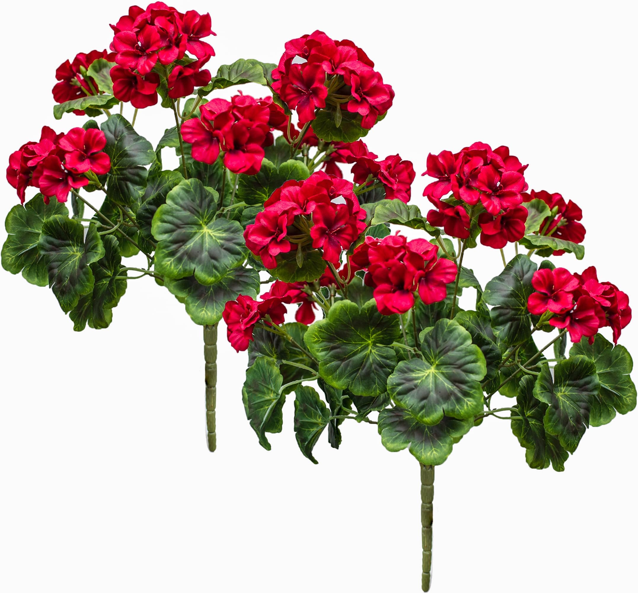 Amazon.com: Artificial Flowers 2 Bundles Artificial Geraniums Silk ...