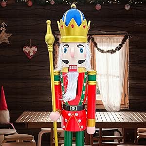Amazon.com: CDL 5 Feet Tall Life Size Large Christmas Wooden Nutcracker ...