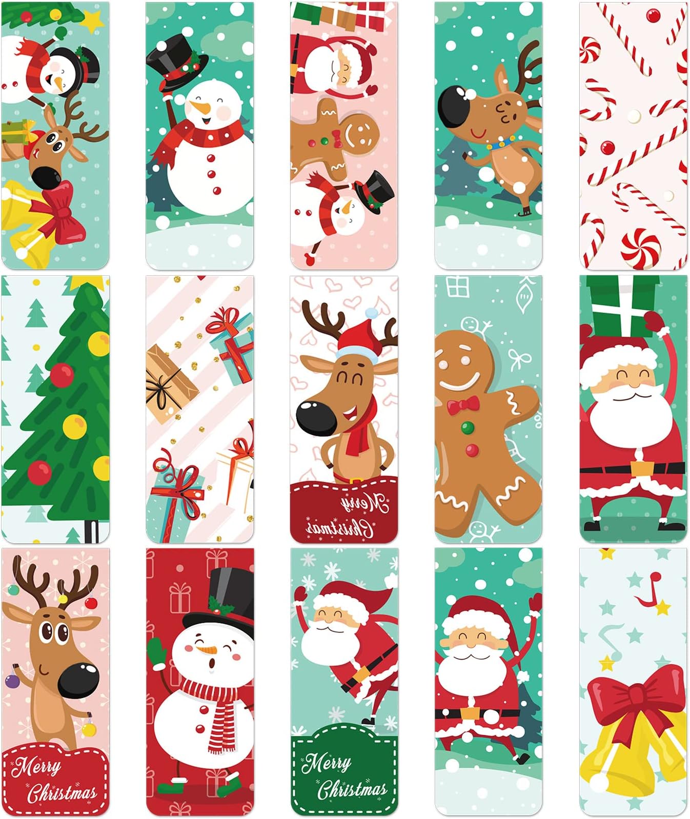 Amazon.com: 48 Pieces Winter Magnetic Bookmark Snowman Magnetic Page ...