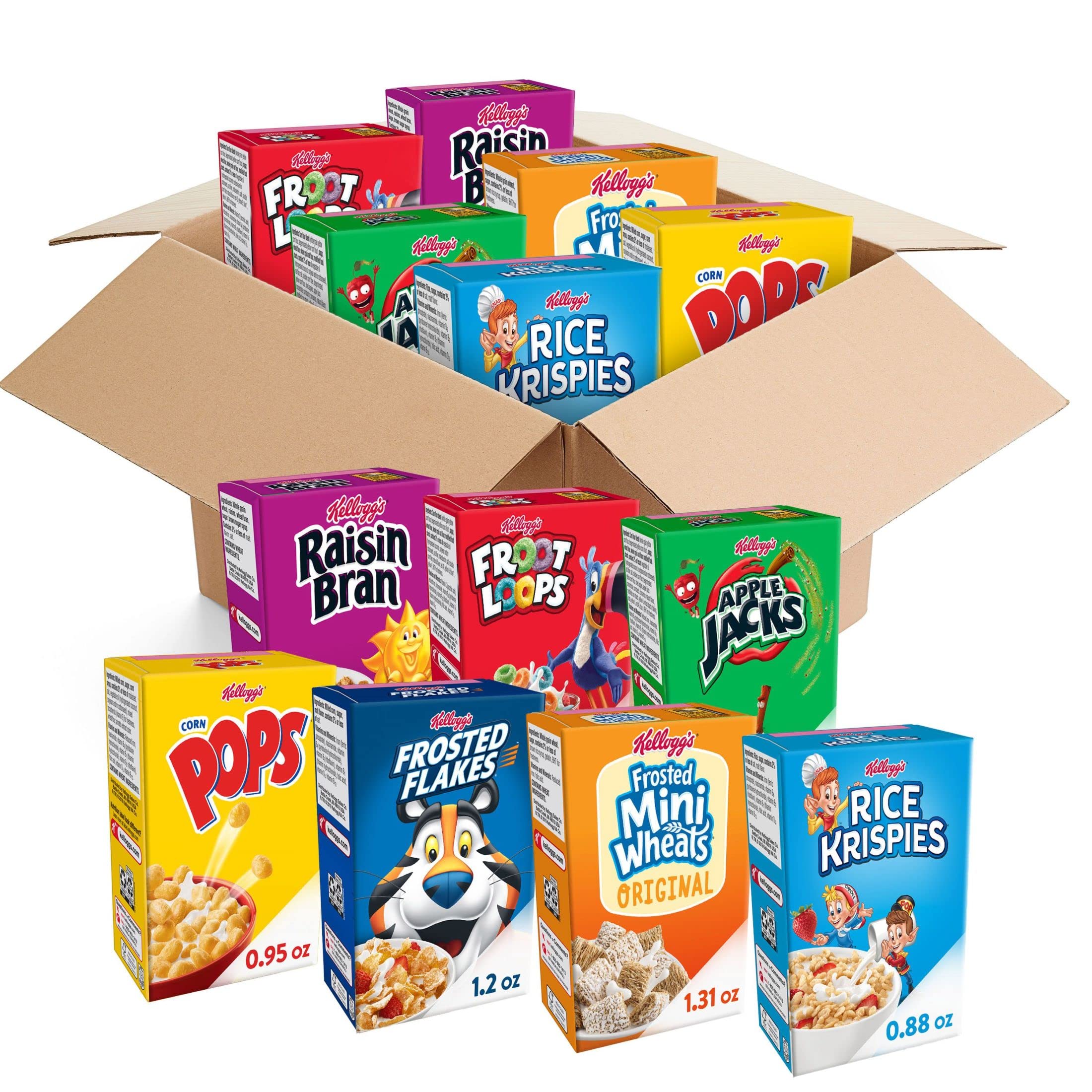 Kelloggs Cold Breakfast Cereal Bulk Pantry Staples Kid Snacks Variety