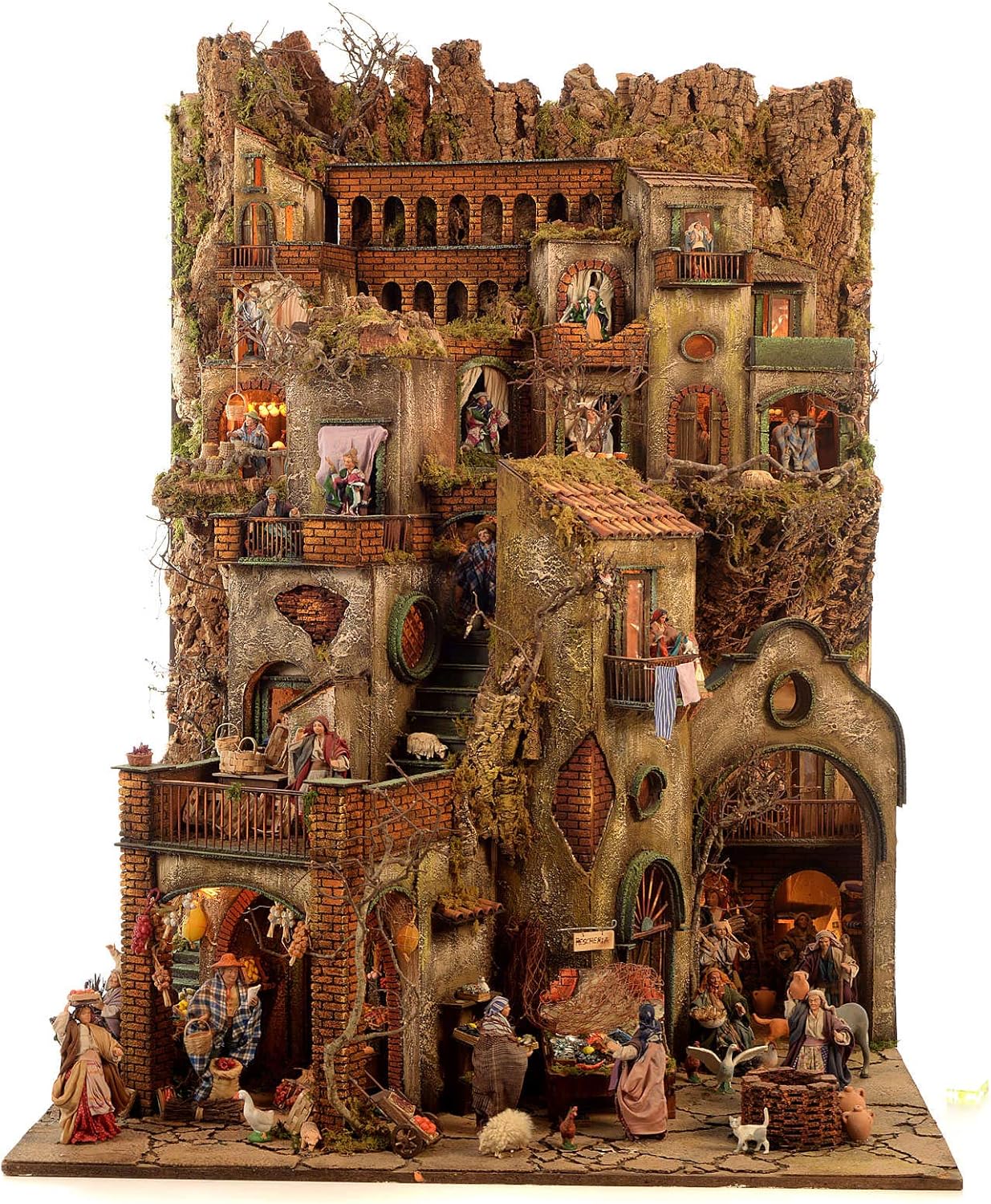 Amazon.com: Holyart Neapolitan Nativity Borough Set C with Fountain ...