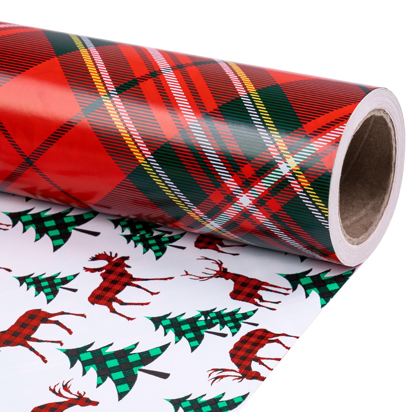 Snapklik.com : RUSPEPA Christmas Reversible Wrapping Paper Roll, Jumbo ...