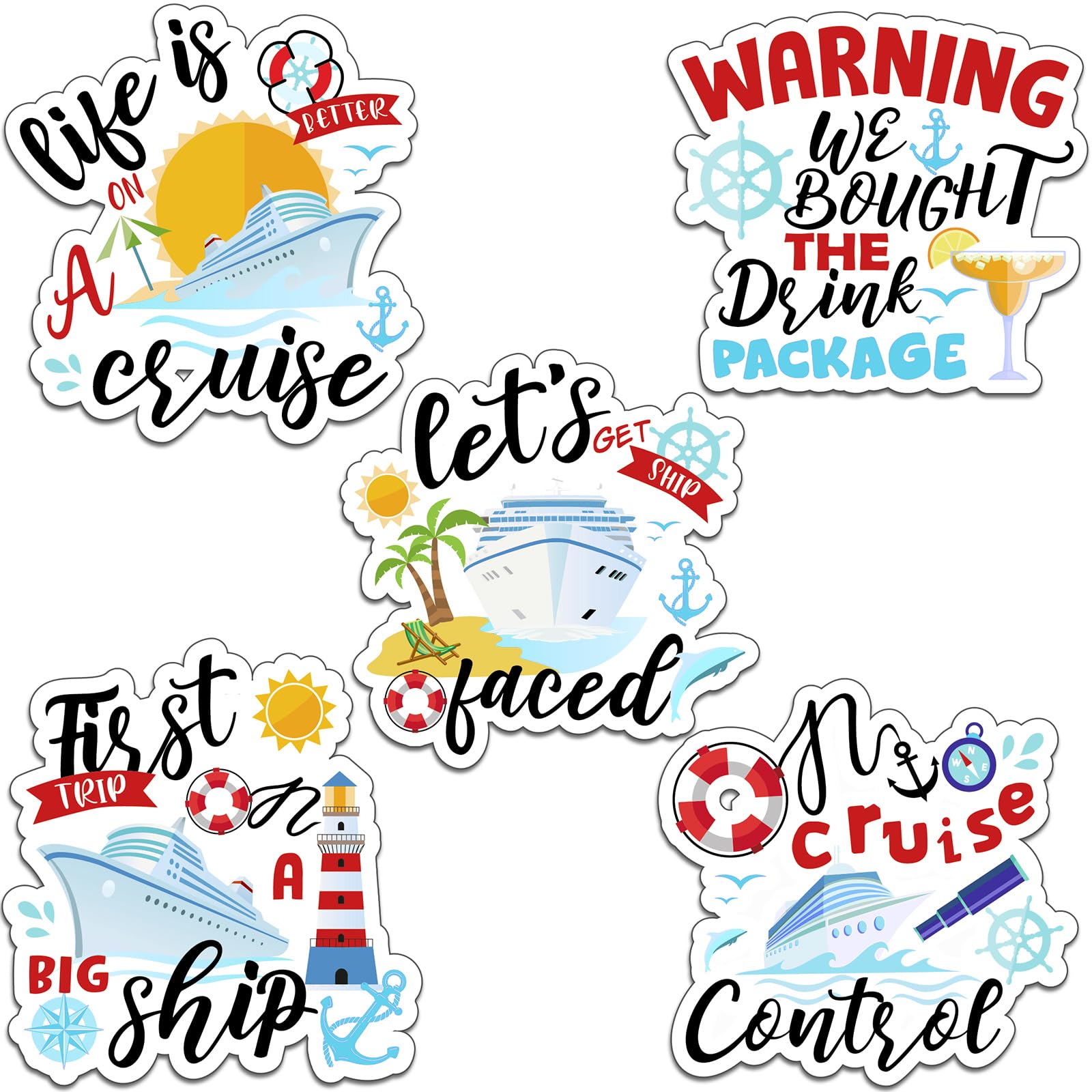 Snapklik.com : Geiserailie 5 Pcs Cruise Door Magnets Funny Cruise Ship ...