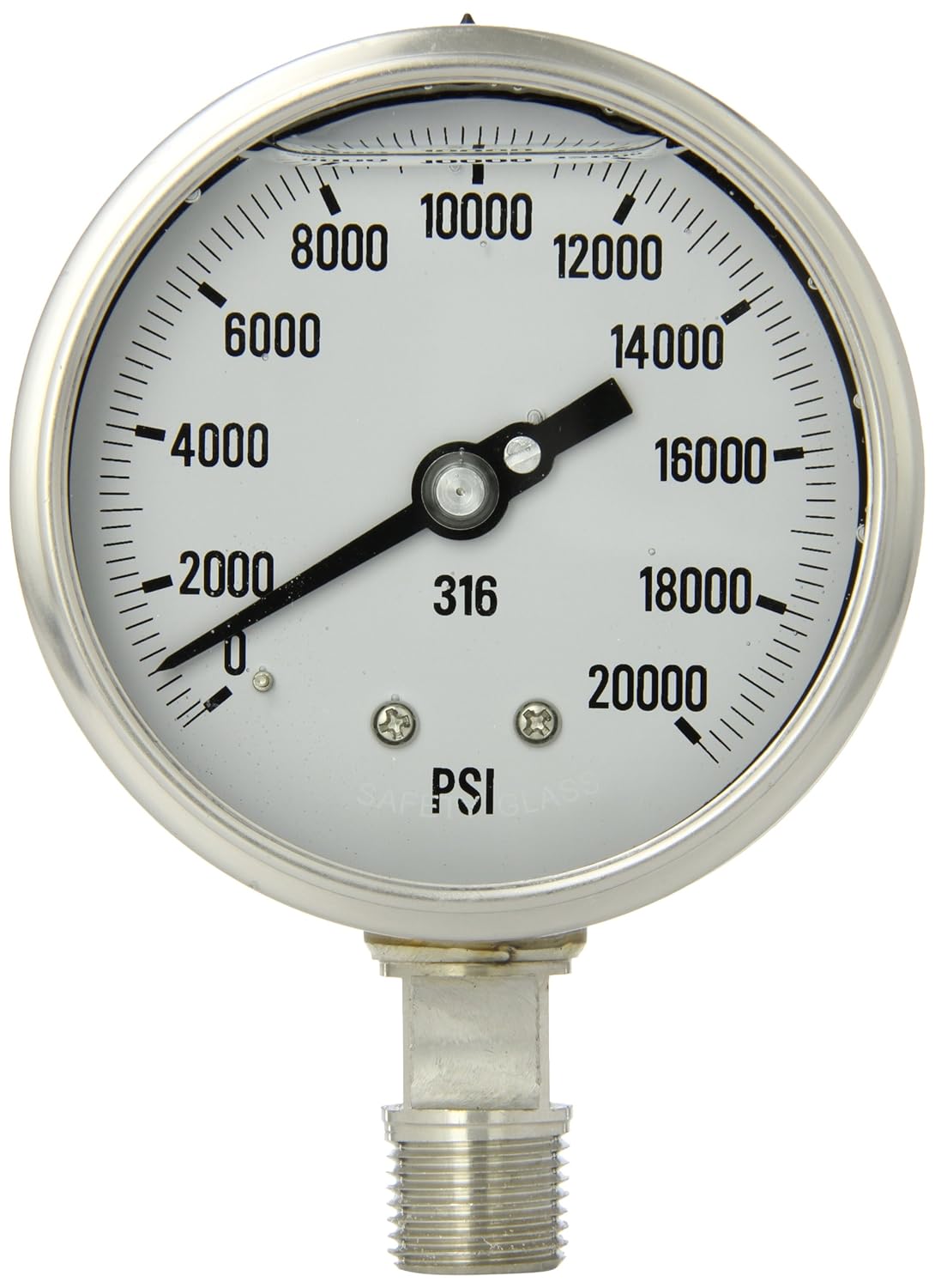 PIC Gauge 4001-4L-10PSI 4" Dial, 0-10 psi Range, 1/4" Male NPT ...