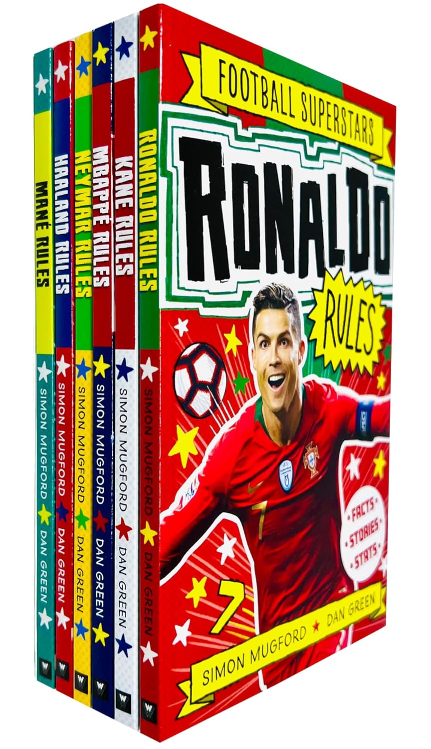 Football Superstars 6 Books Collection Set By Simon Mugford & Dan Green(Fact,Stories & Starts ...