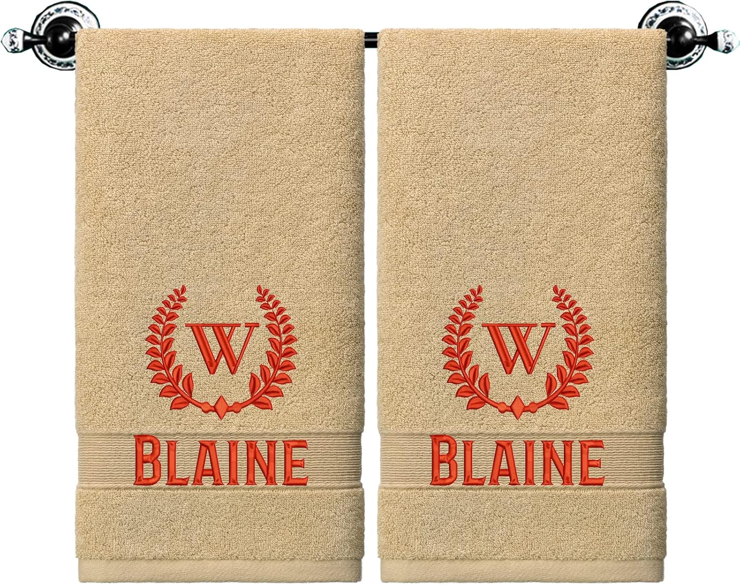 Amazon.com: VEDULEKA Custom Towel Set of 2, Monogrammed Hand Towels ...