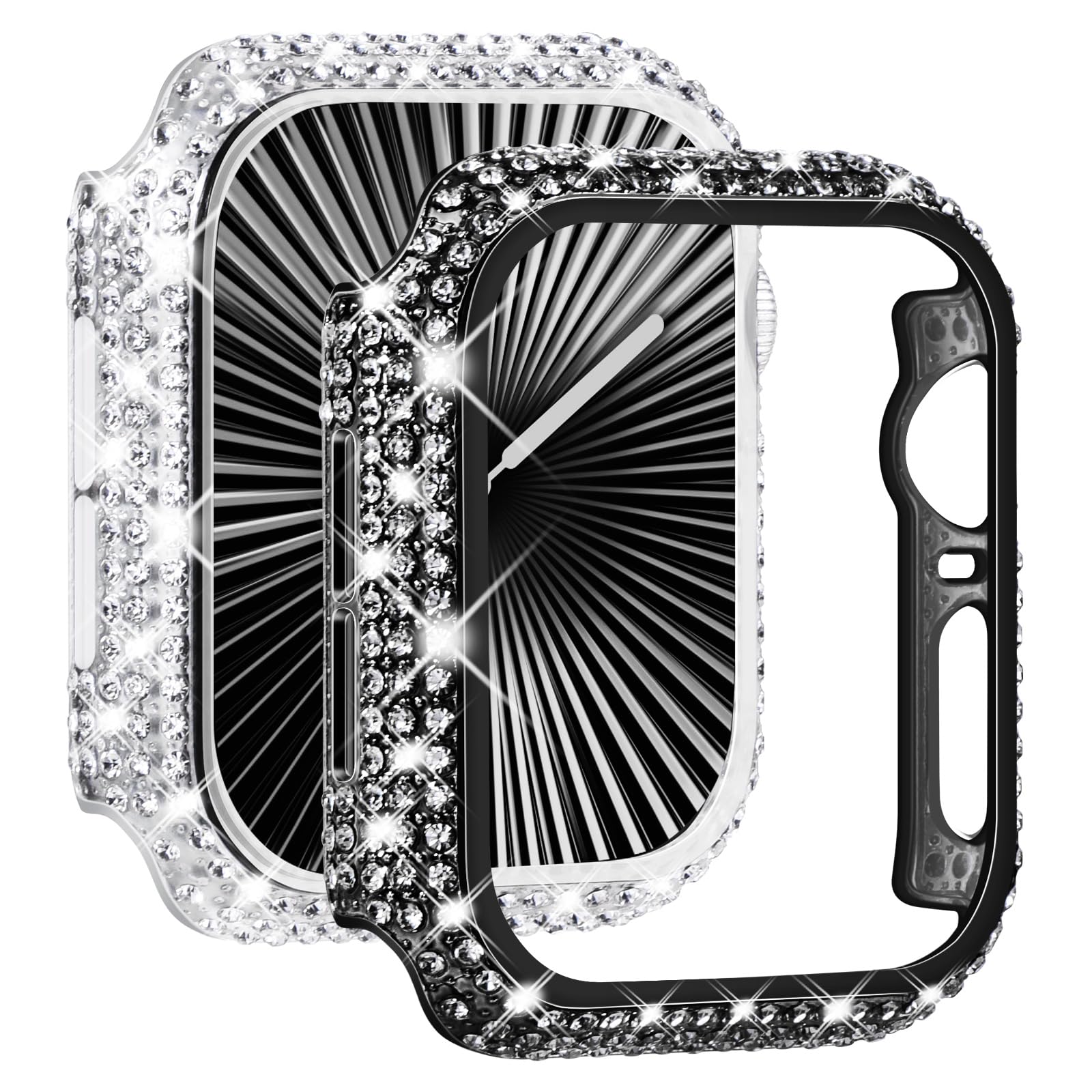 Amazon.com: NewWays 2-Pack Full Diamonds Bling Cases for Apple Watch ...