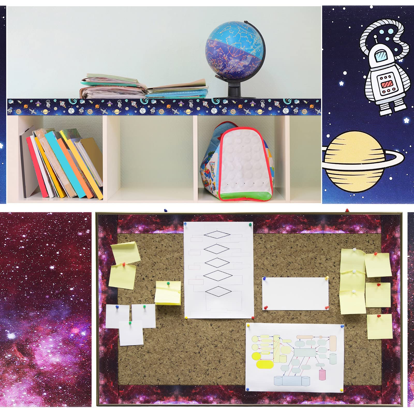 59 Feet Space Bulletin Board Border, Galaxy Mountain Decorative Border ...