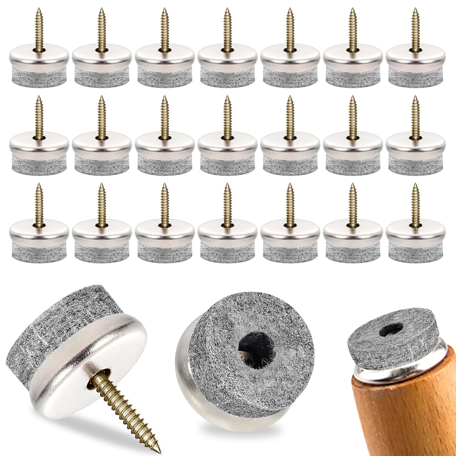 Soodyoow Patin Chaise, 50 Pièces Tampon Chaise, 22mm Patins en Feutre ...