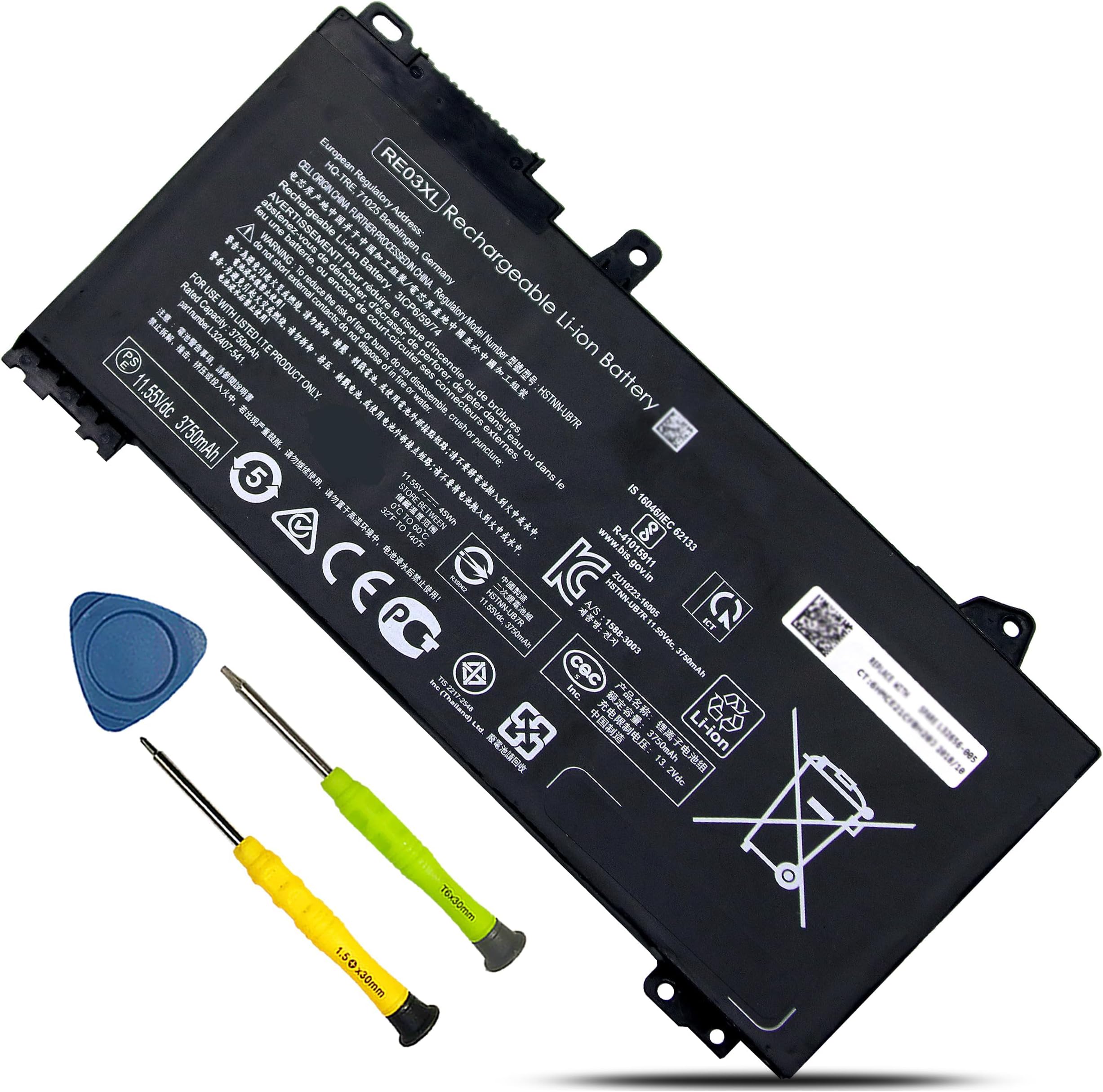 Amazon.com: Fully. RE03XL Replacement Battery Compatible with HP ...