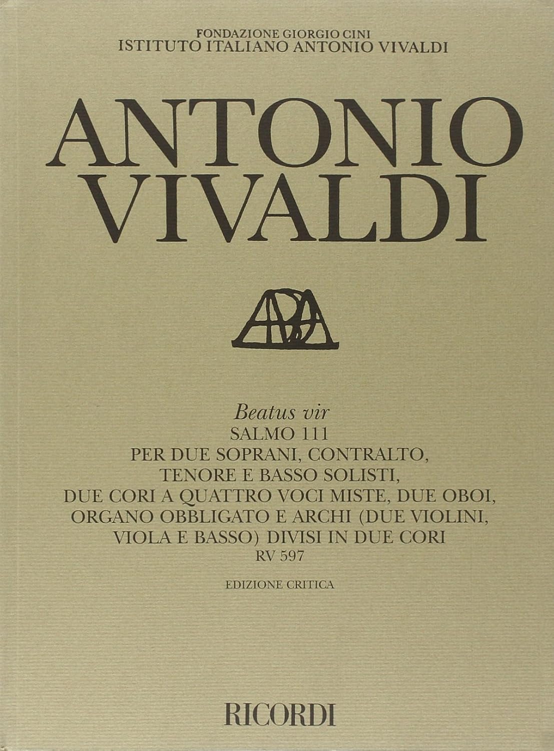 Amazon.com: Vivaldi: Beatus vir, RV 597 (Full Score): 9790041913728 ...