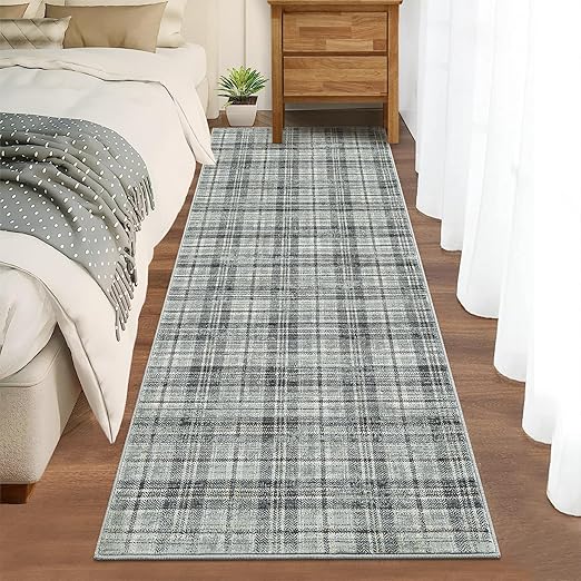 Amazon.com: Zacoo Runner Rug - 2x6 Washable, Modern Plaid Area Rug for ...