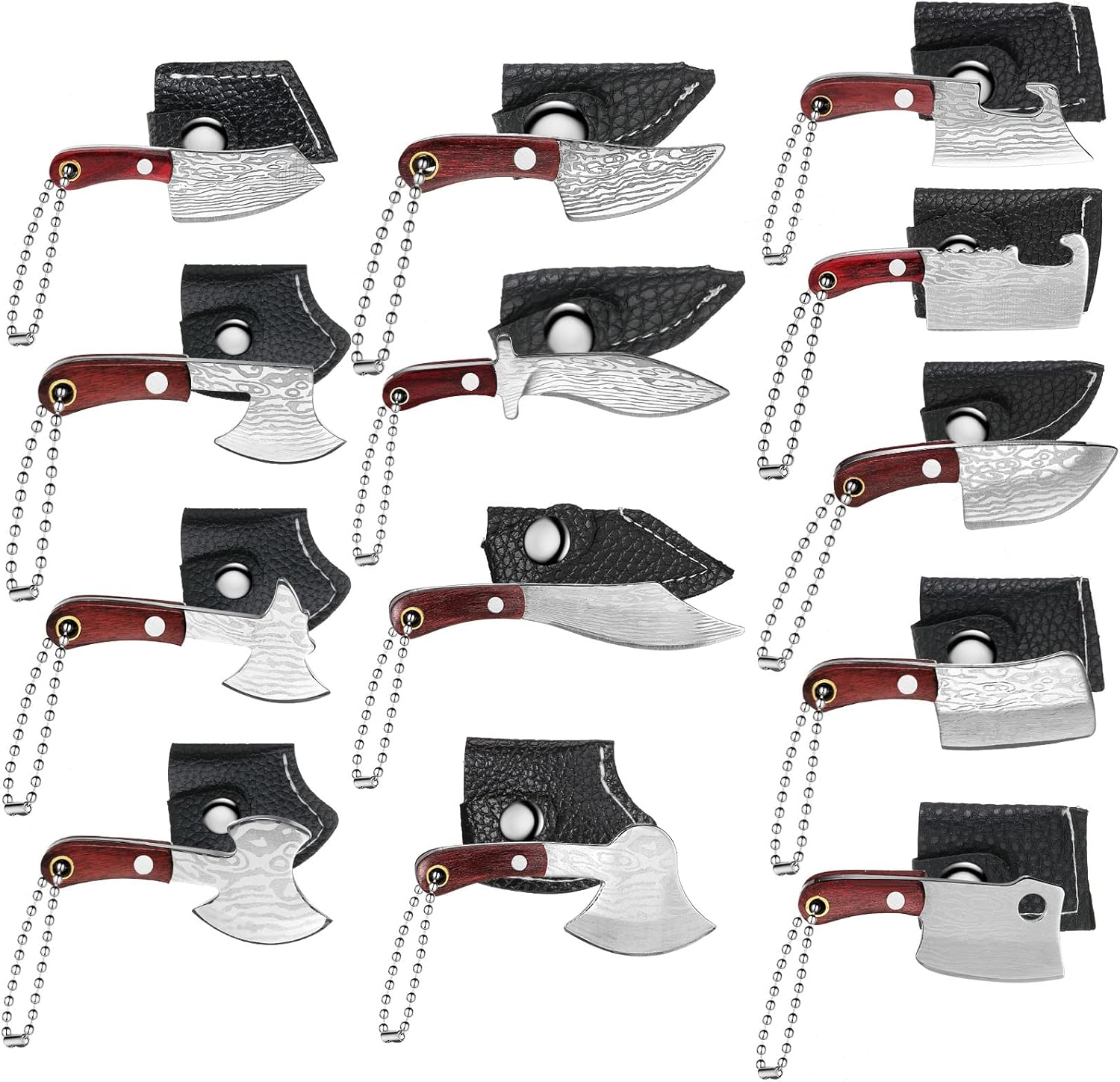 Amazon.com: 13 Pieces Mini Knifes Damascus Pocket Set Tiny Chef Knife ...