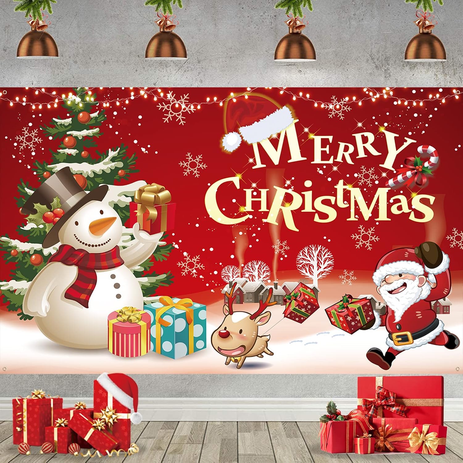 Amazon.com: Christmas Backdrop Banner, Large Merry Christmas Banner ...
