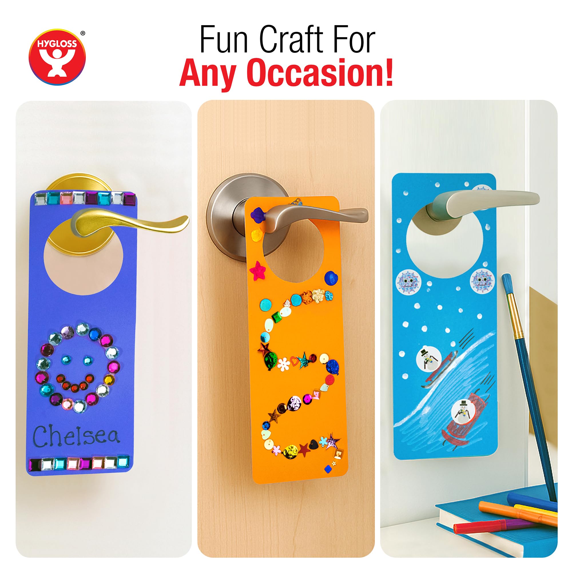 Snapklik.com : Hygloss Cardstock Door Knob Hanger Blank For Crafts - 24 ...