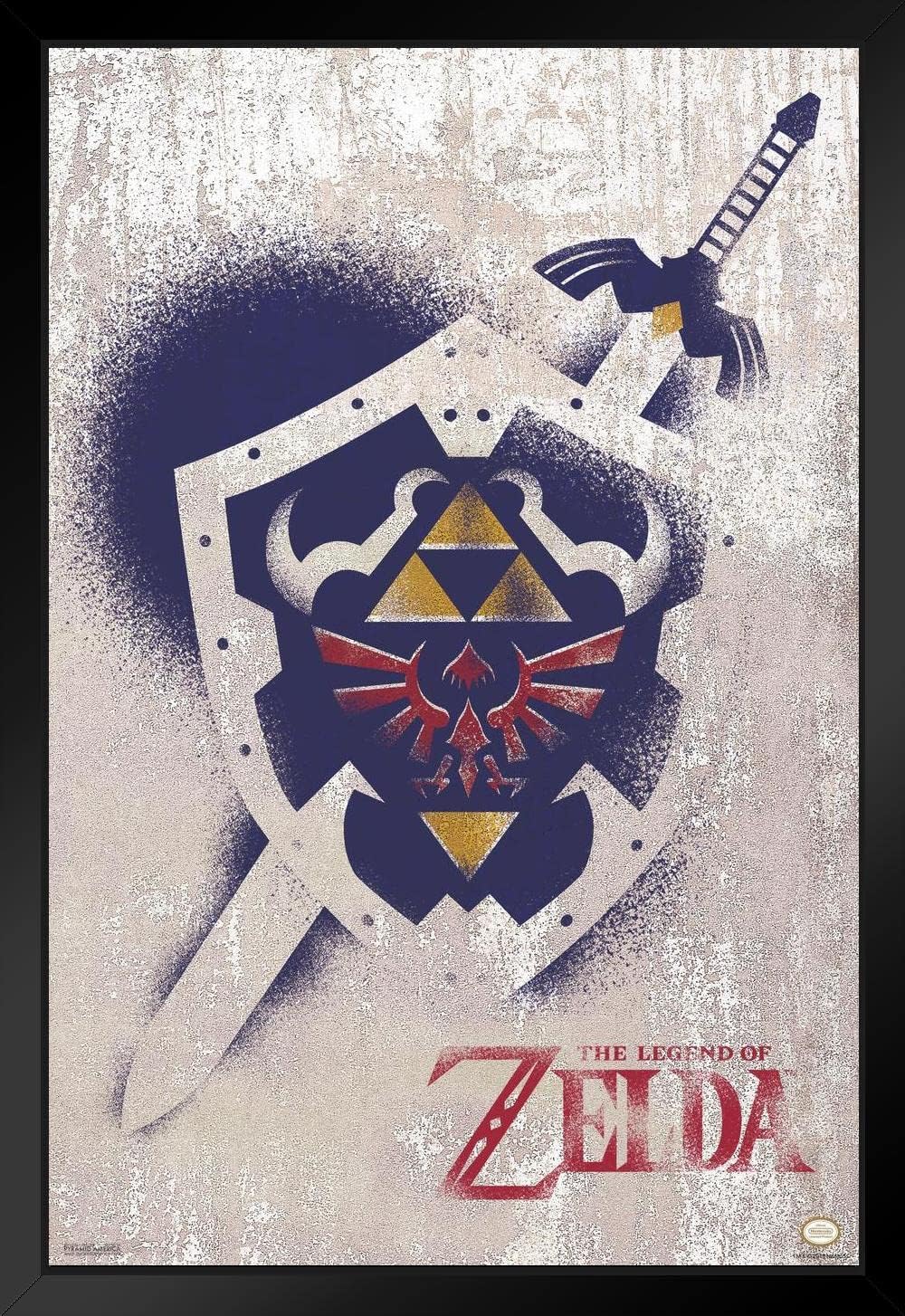 Buy Pyramid America Legend of Zelda Sword and Shield Graffiti Art Black ...