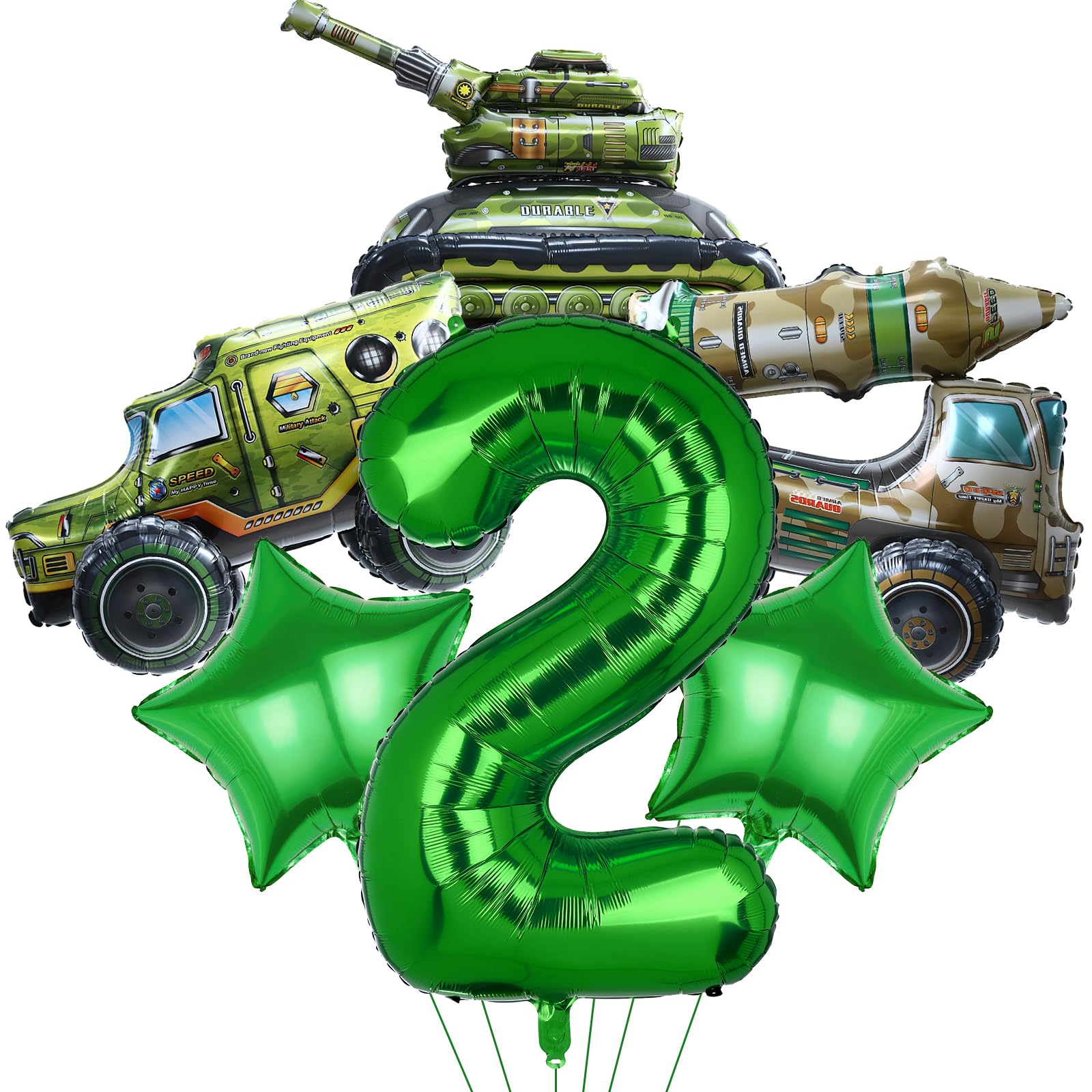 Amazon.com: 6 Pieces Army Tank Balloons, 3D Assembly Camouflage Tank ...