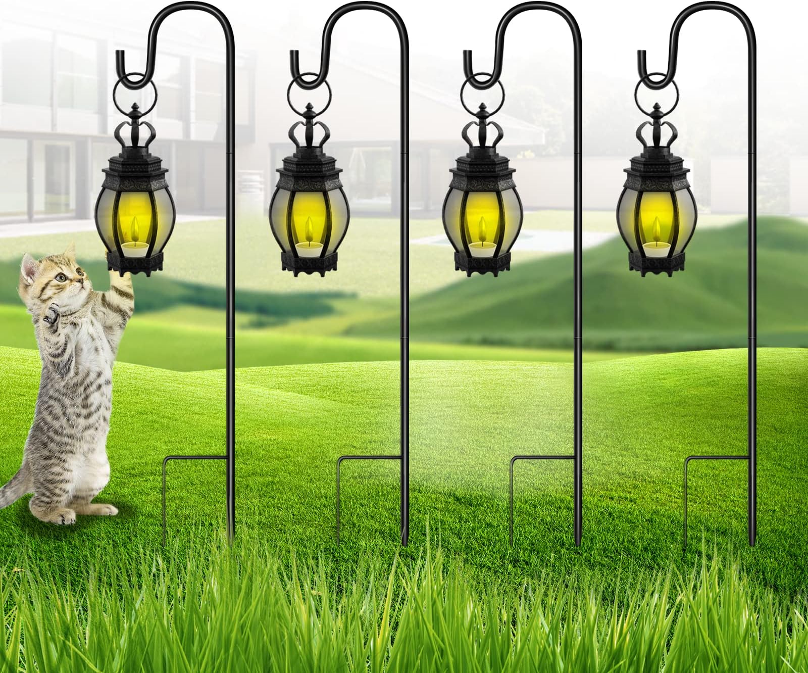 Shepherds Hooks for Garden Lights, 94cm Shepherds Crook Garden Hooks ...