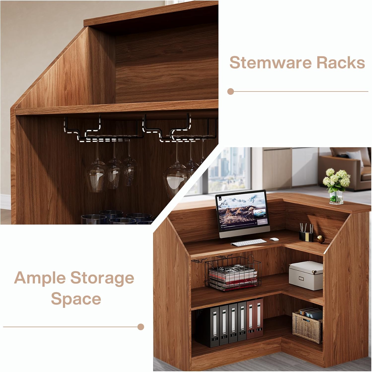 Tribesigns Reception Desk with Storage Shelves, Australia | Ubuy