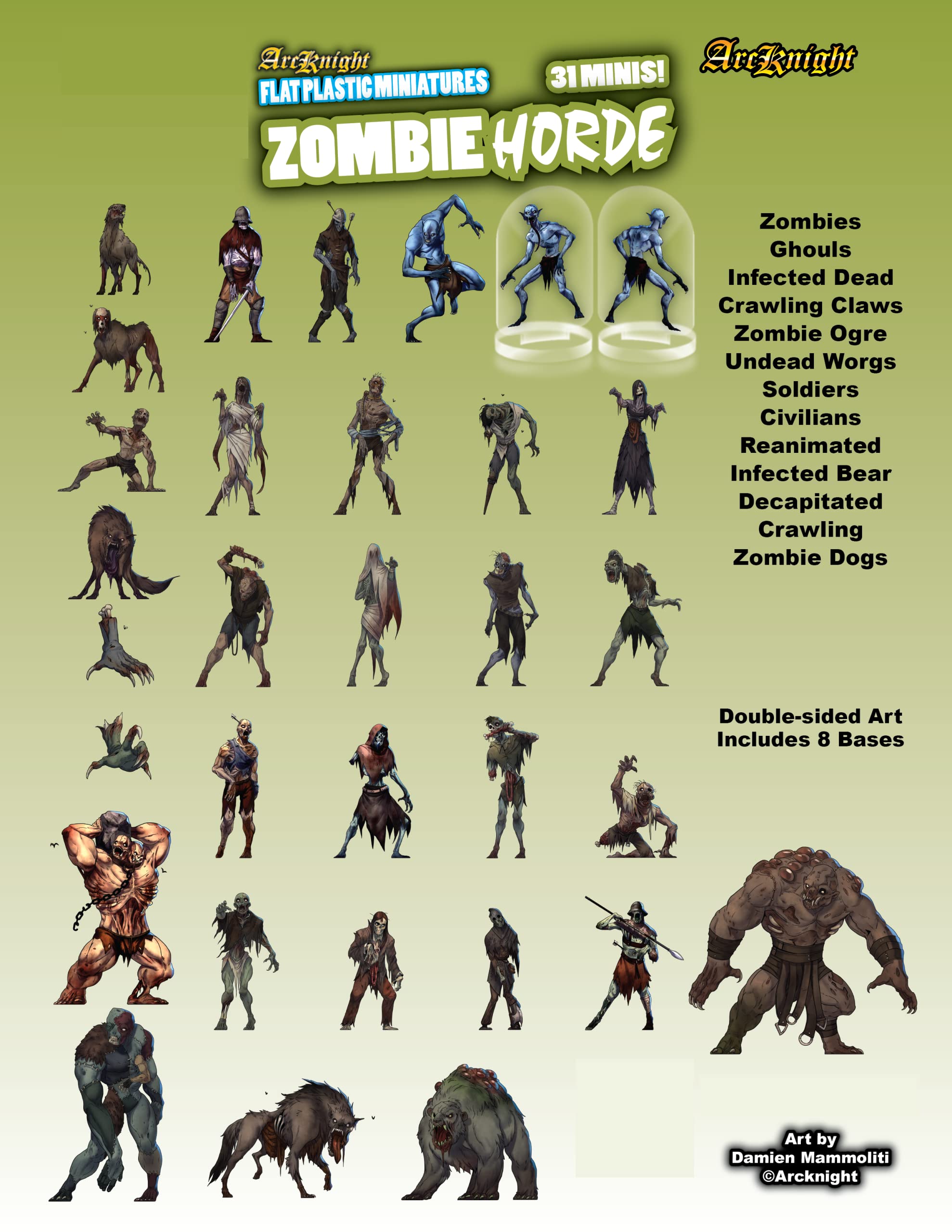 Snapklik.com : Arcknight Flat Plastic Miniatures: Zombies Horde; 31 ...