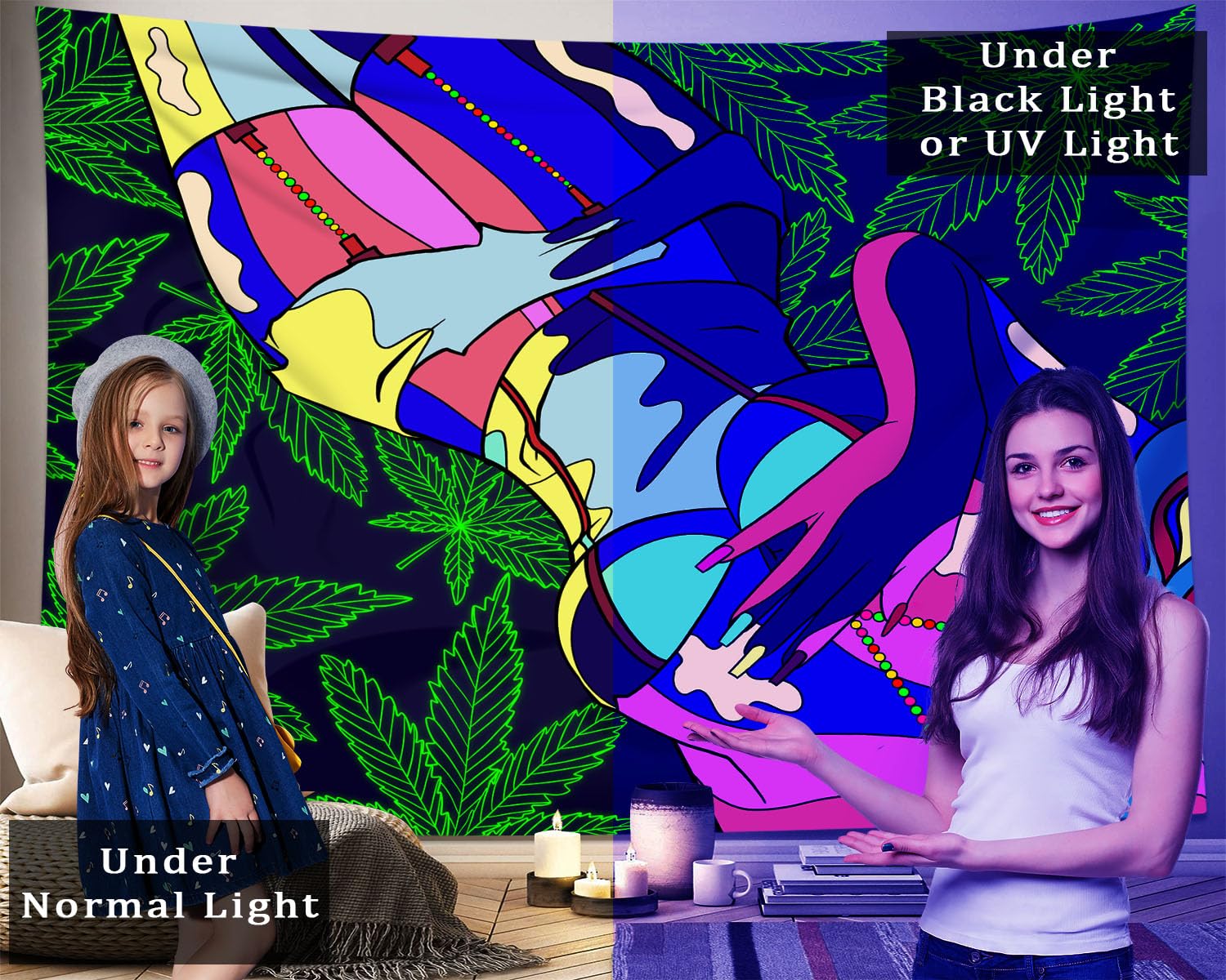 Snapklik.com : Sexy Tapestry Blacklight, Anime Tapestries Hot Girl Sexy ...