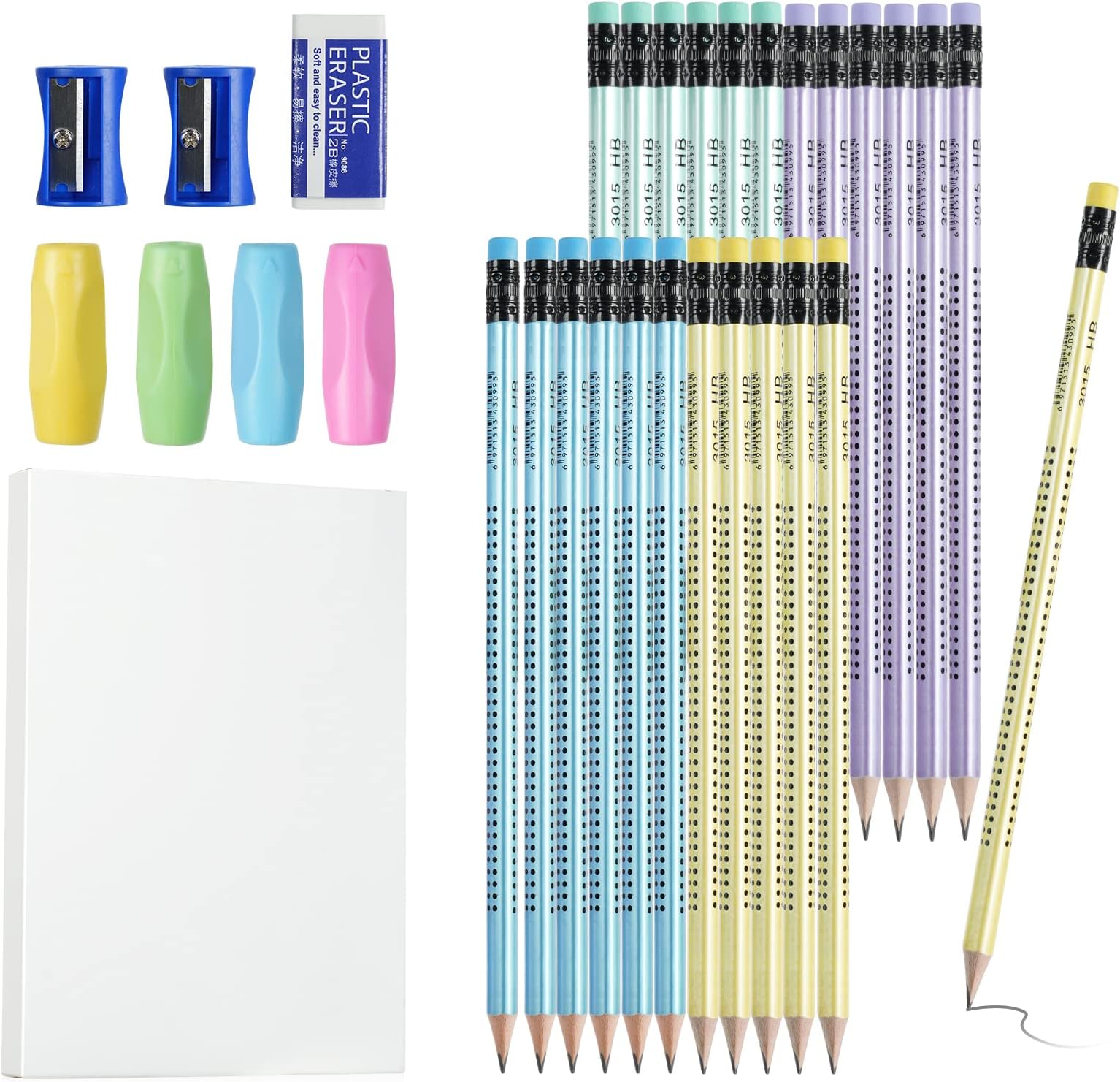 OFFCUP HB Pencils, 24pcs Pencils with Rubbers, Presharpened Pencil ...