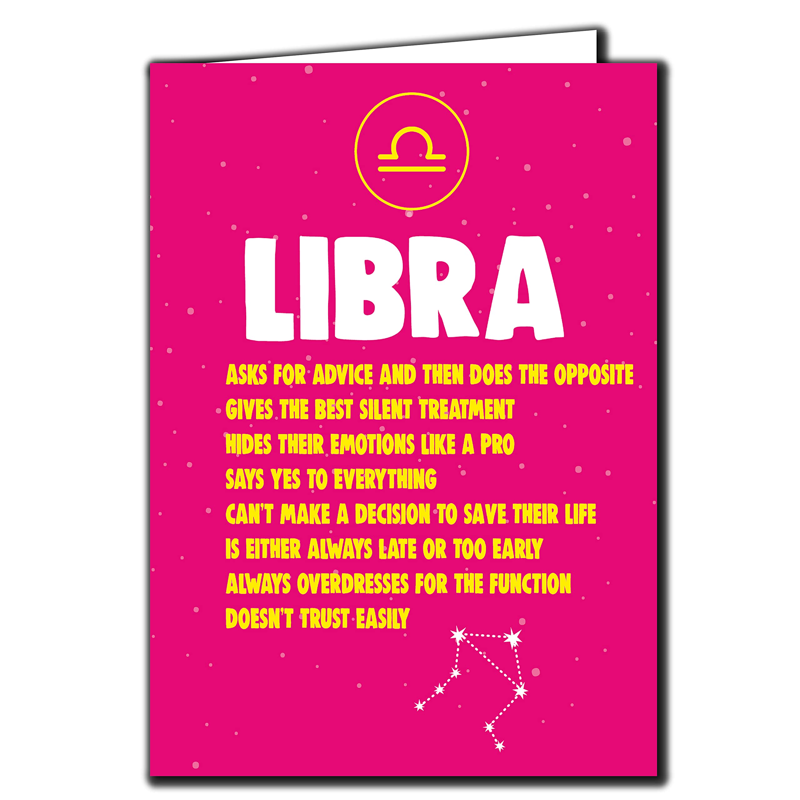 Buy LIBRA ASTROLOGY BIRTHDAY CARD Funny Birthday Card Him Her Dad Mum ...