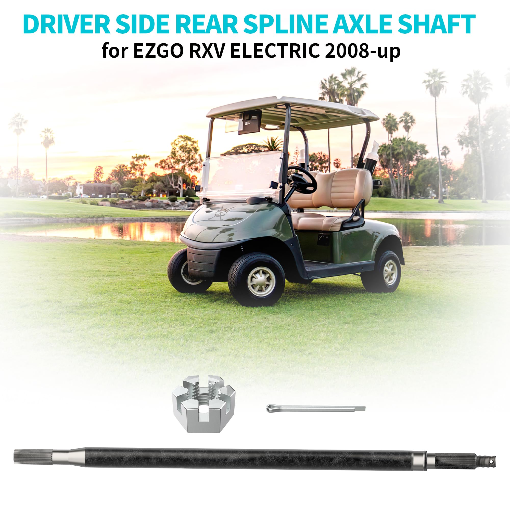 10L0L Upgraded Golf Cart Rear Spline Axle Shaft for EZGO RXV Electic ...