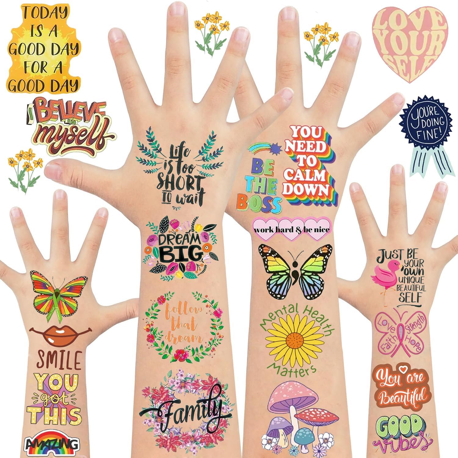 Amazon.com : Health Stickers Items Temporary Tattoos Decor Birthday ...