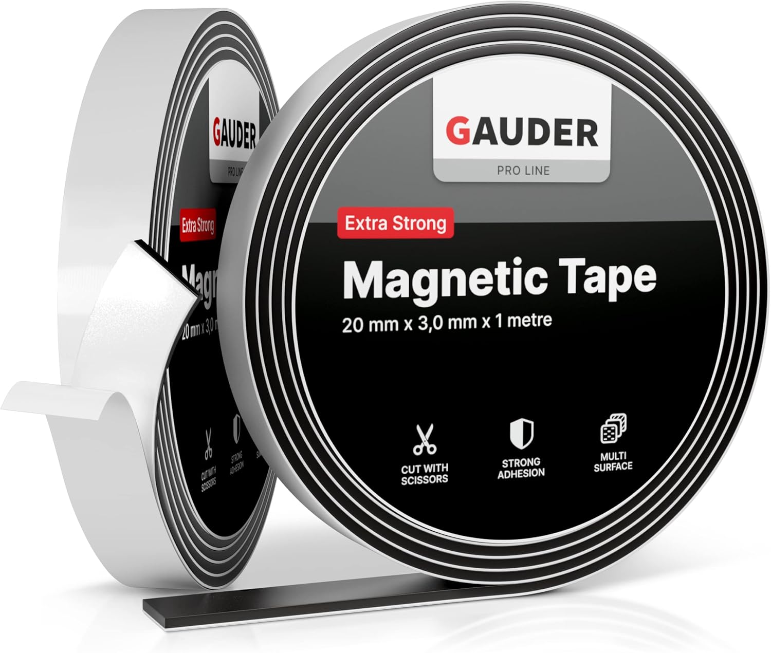 GAUDER Magnetic Tape Extra Strong (20 mm x 1 m) | Magnet Strips ...