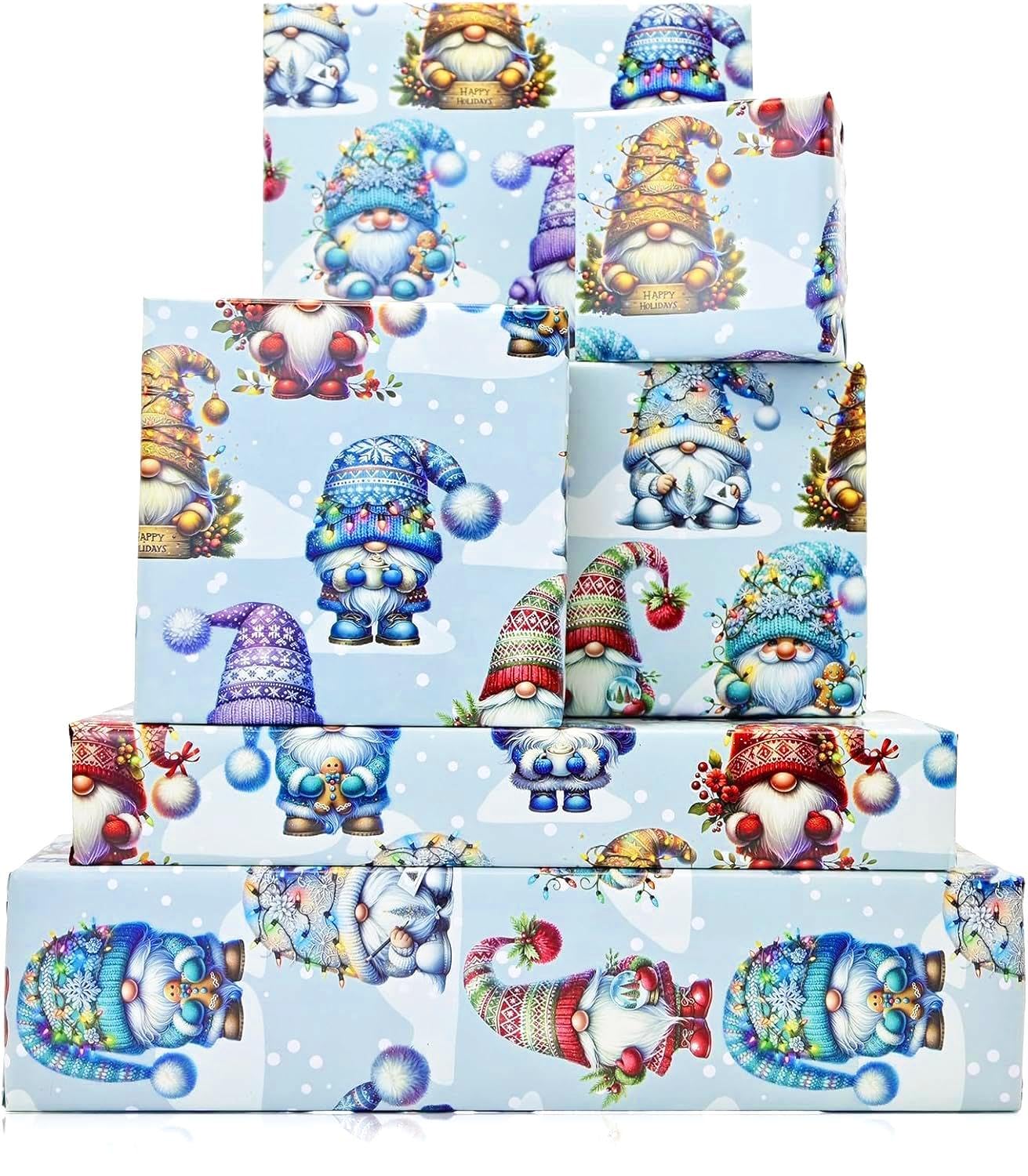 Amazon.com: Vnaaem Xmas Gnome Wrapping Paper for Boys Girls Kids ...