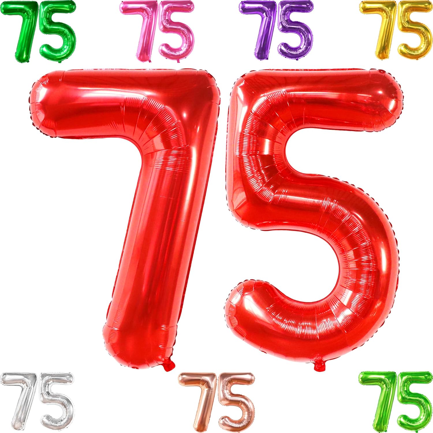 Amazon.com: KatchOn, Giant Red 75 Balloon Numbers - 40 Inch | Red 75 ...