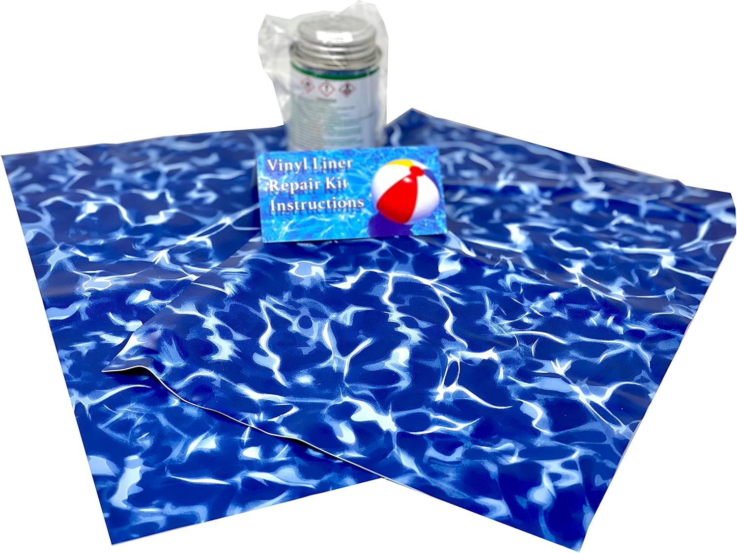 Amazon.com : Tiki Island Pool Express Vinyl Liner Repair Kit 2 Patches ...