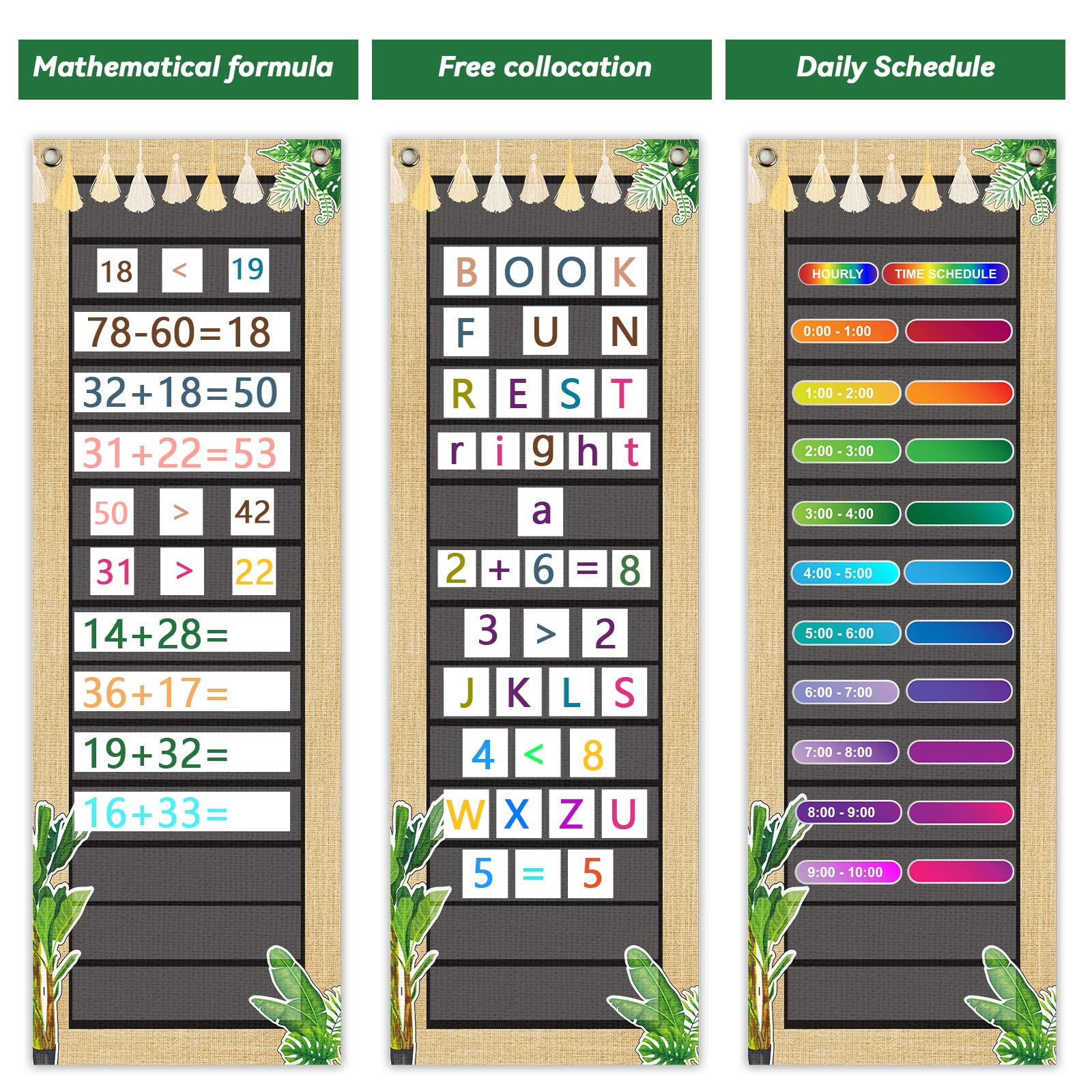 Snapklik.com : Tevxj Eucalyptus Daily Schedule Pocket Chart For ...
