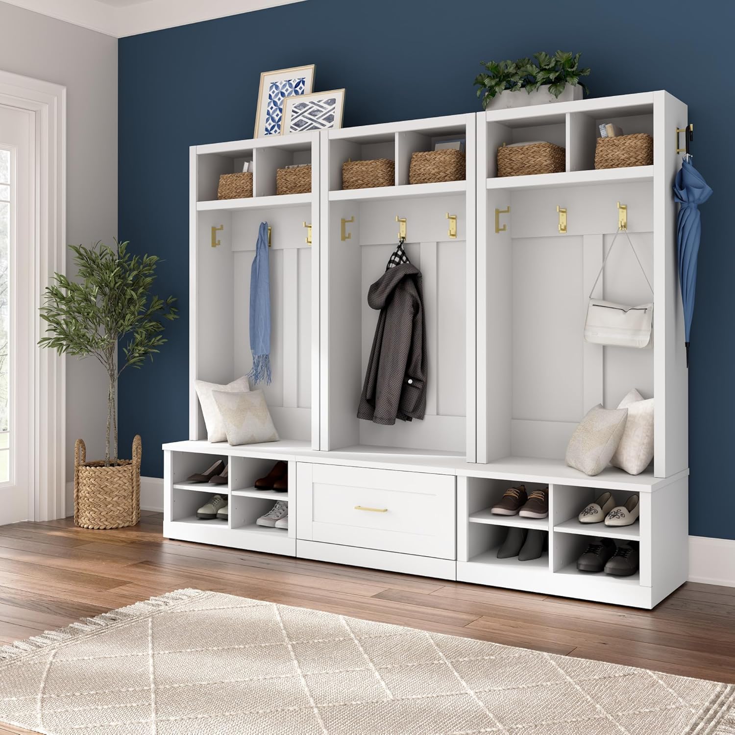 Amazon.com: Bush Furniture Hampton Heights Home Full Entryway Storage ...