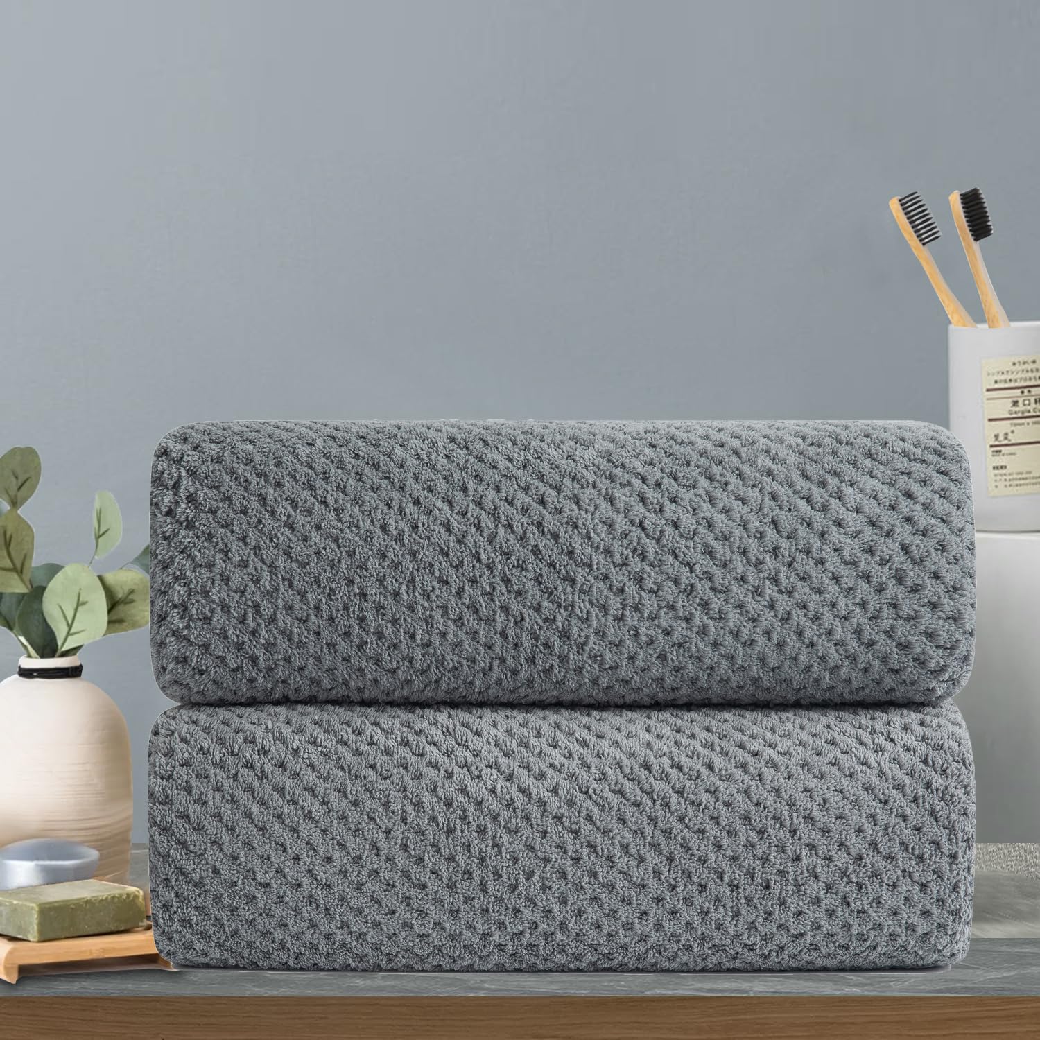 Amazon.com: Hand Towels Set 2 Pack-16“x31”,Ultra Soft Microfibers ...