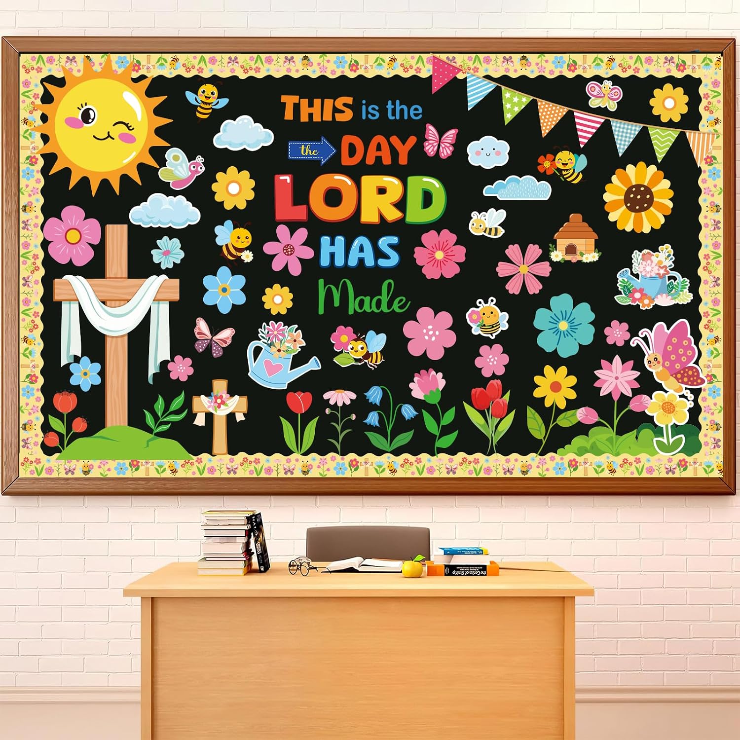 Amazon.com: TAKEALOOKO Religious Bulletin Board Set - Christian Sun ...