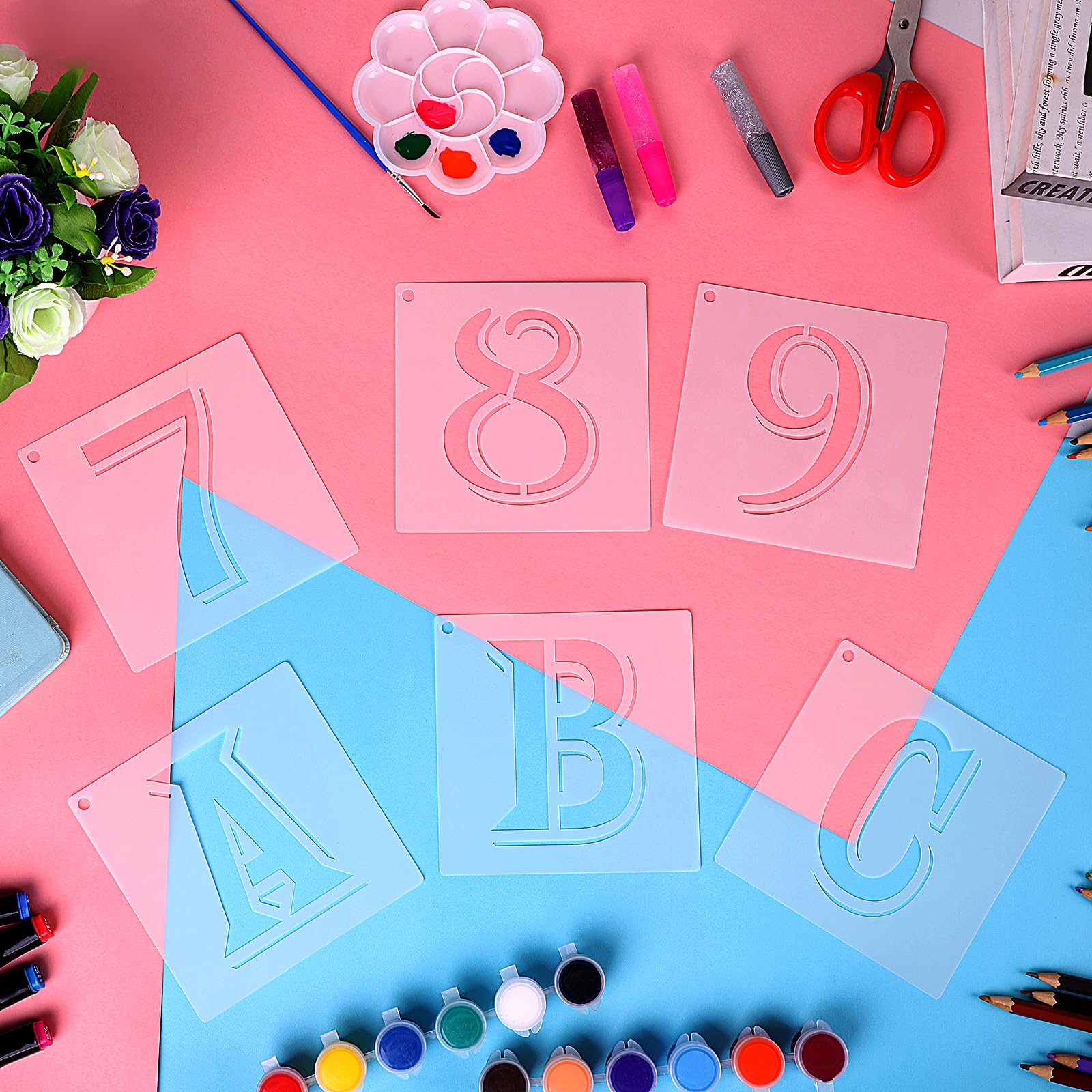 Snapklik.com : 36Pcs Letter Stencils For Painting, Reusable Numbers ...