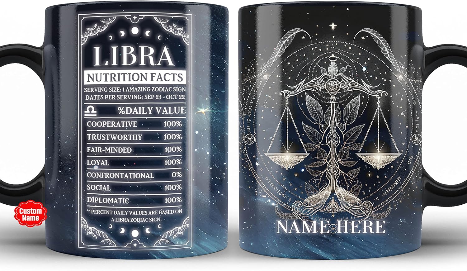 Amazon.com | PREZZY Personalized Zodiac Libra Sign Personalized Coffee ...