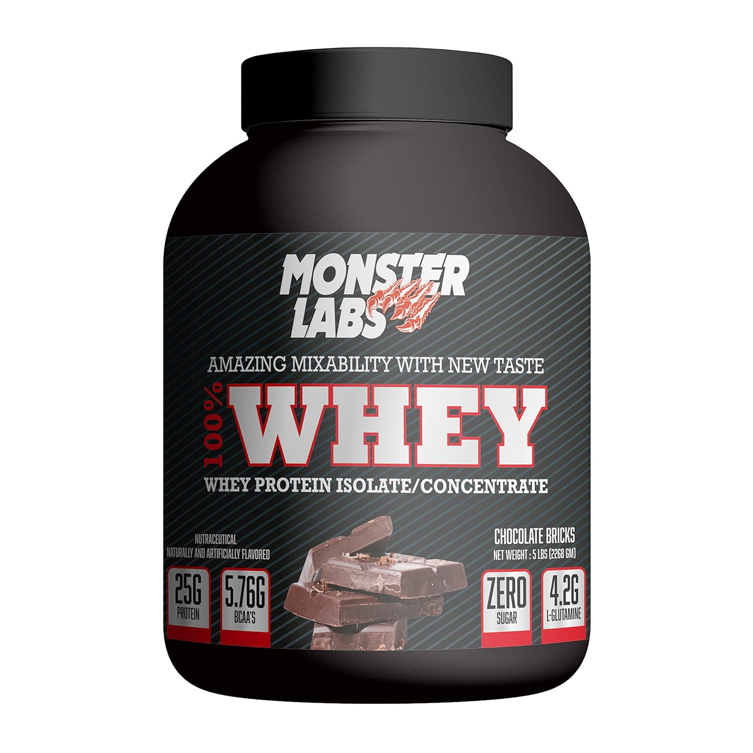 Monster Labs Whey Protein Isolate/Concentrate | Chocolate Bricks Flavor ...