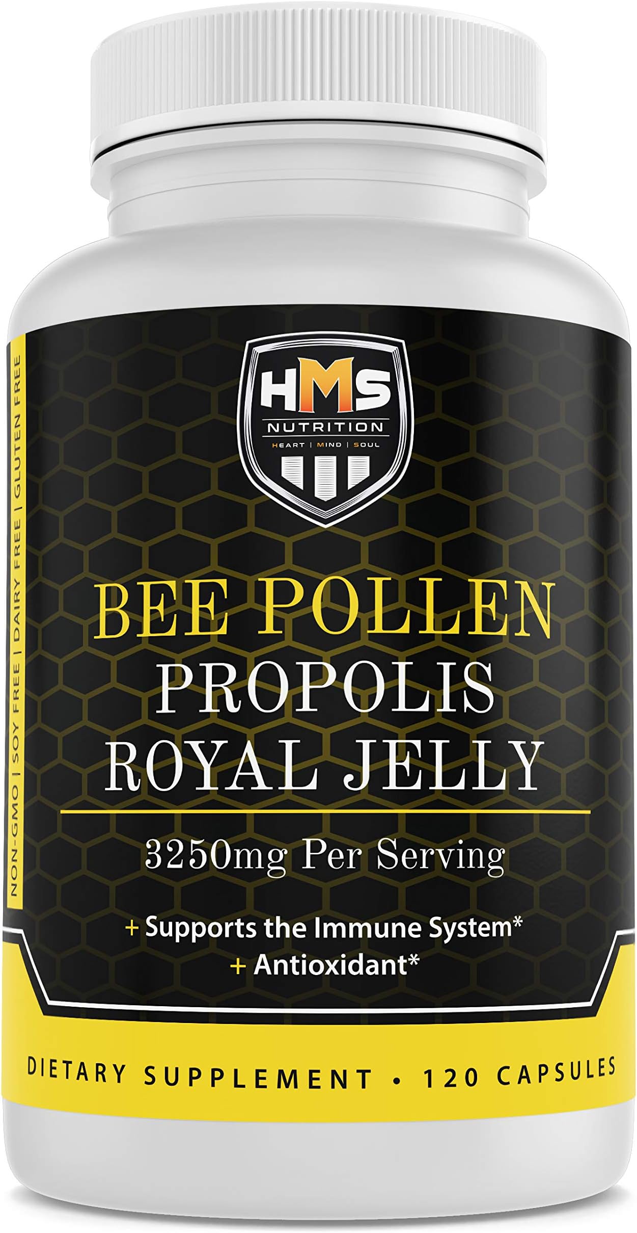 Amazon.com: HMS Nutrition Premium Bee Pollen Daily Dietary Supplement ...