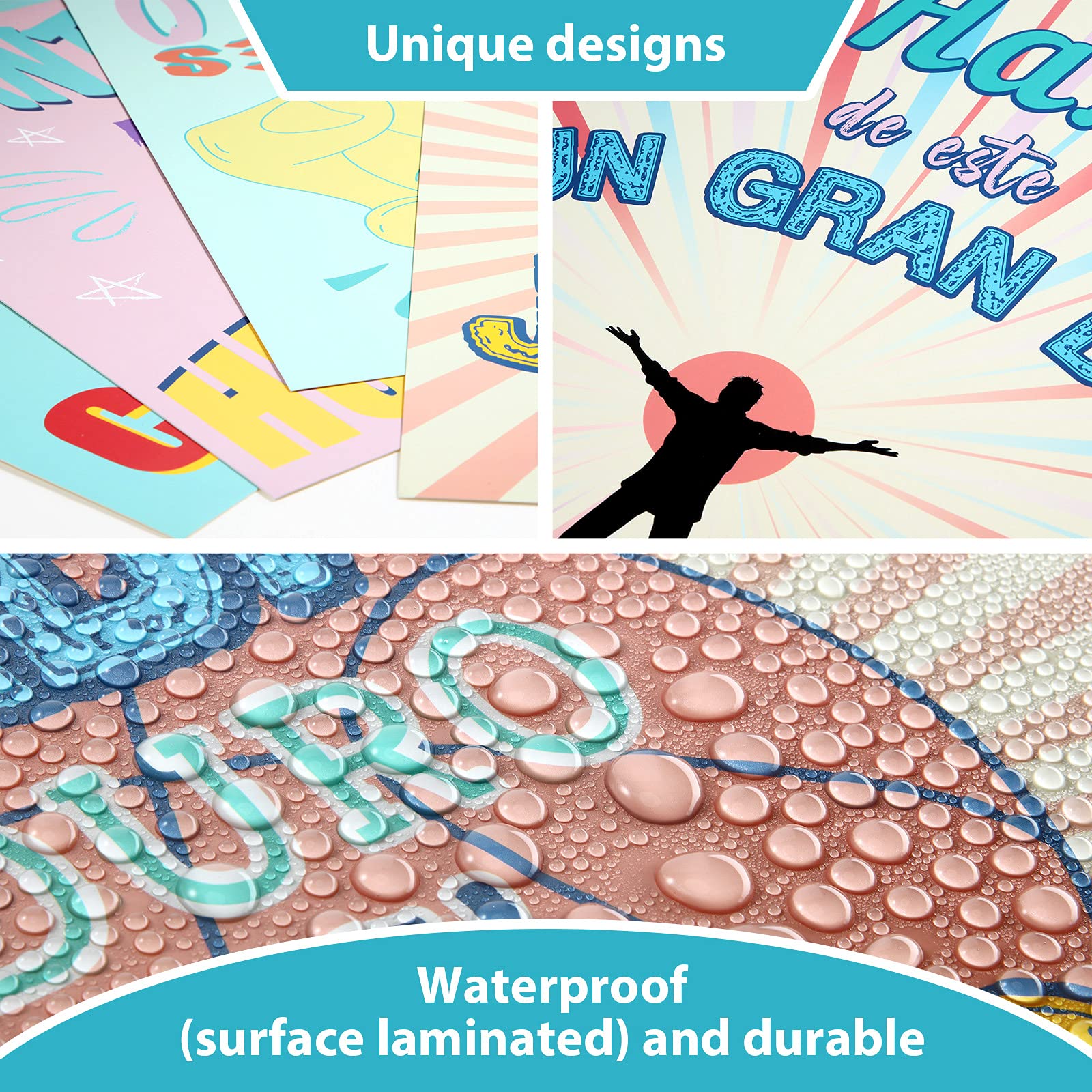 Buy 9 Pieces Spanish Classroom Decorations Spanish Motivational Posters ...