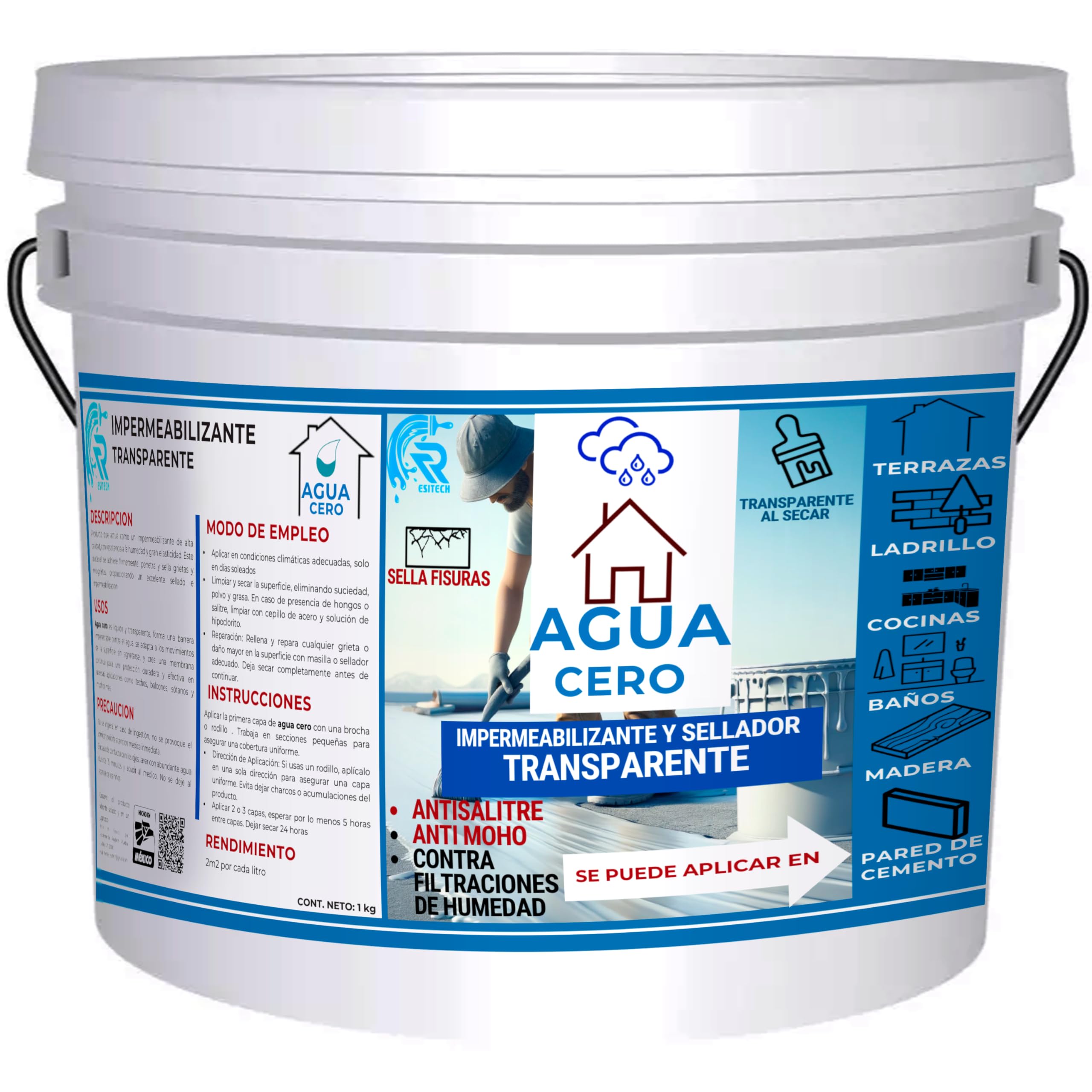 Sellador Transparente Impermeabilizante, 4 Litros Agua Cero ...