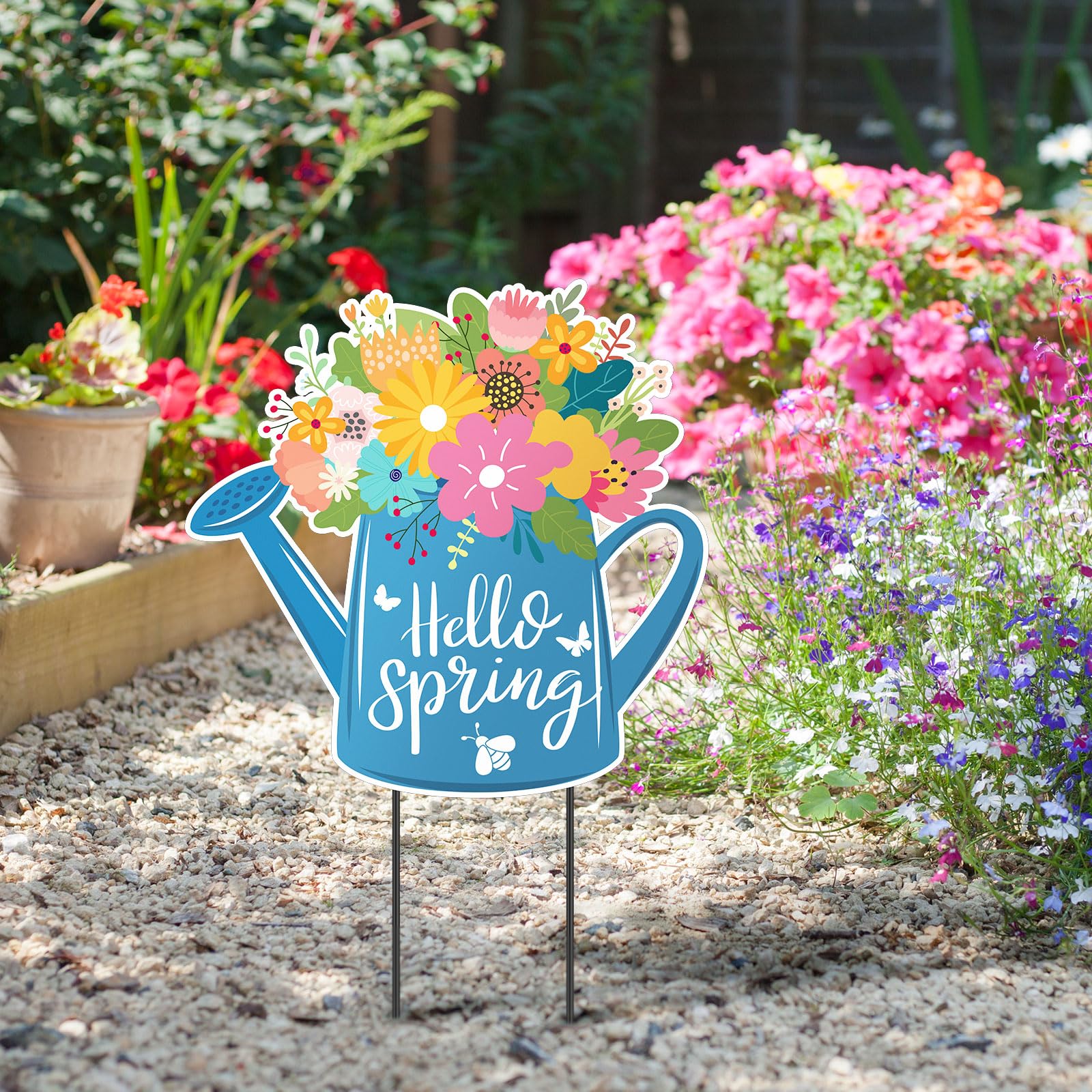Snapklik.com : MorningRo Spring Flower Metal Garden Stakes, Spring ...
