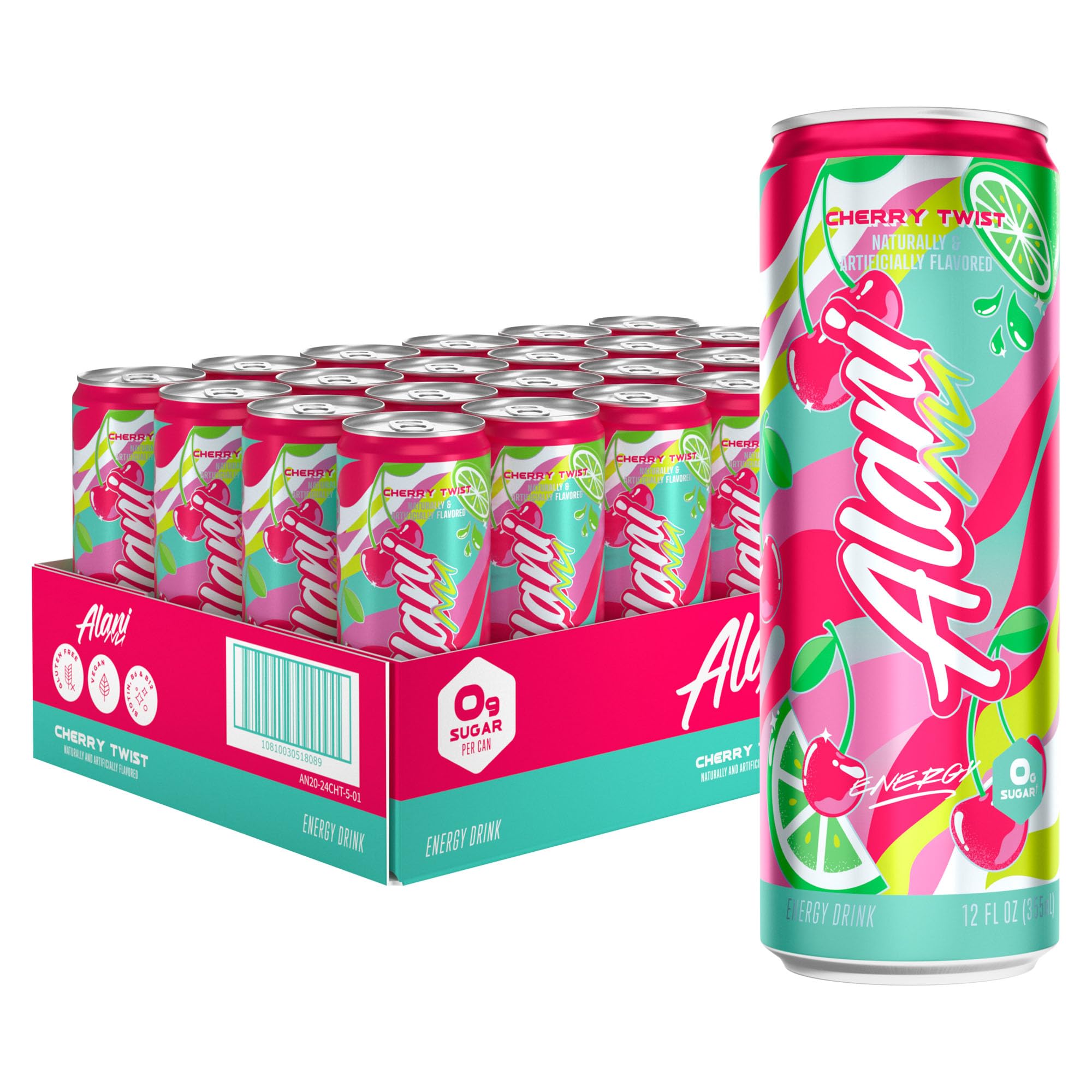 Amazon.com: Alani Nu Cherry Twist Sugar Free, Low Calorie Energy Drinks ...