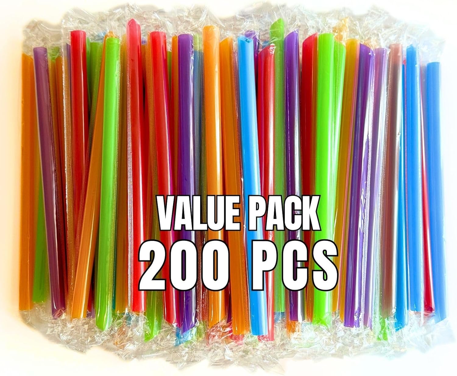 Amazon.com: 200 Pack Jumbo Plastic Straws by Mixfinite 11mm Extra Wide ...